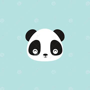 Cute panda face stock vector. Illustration of graphic - 80121758
