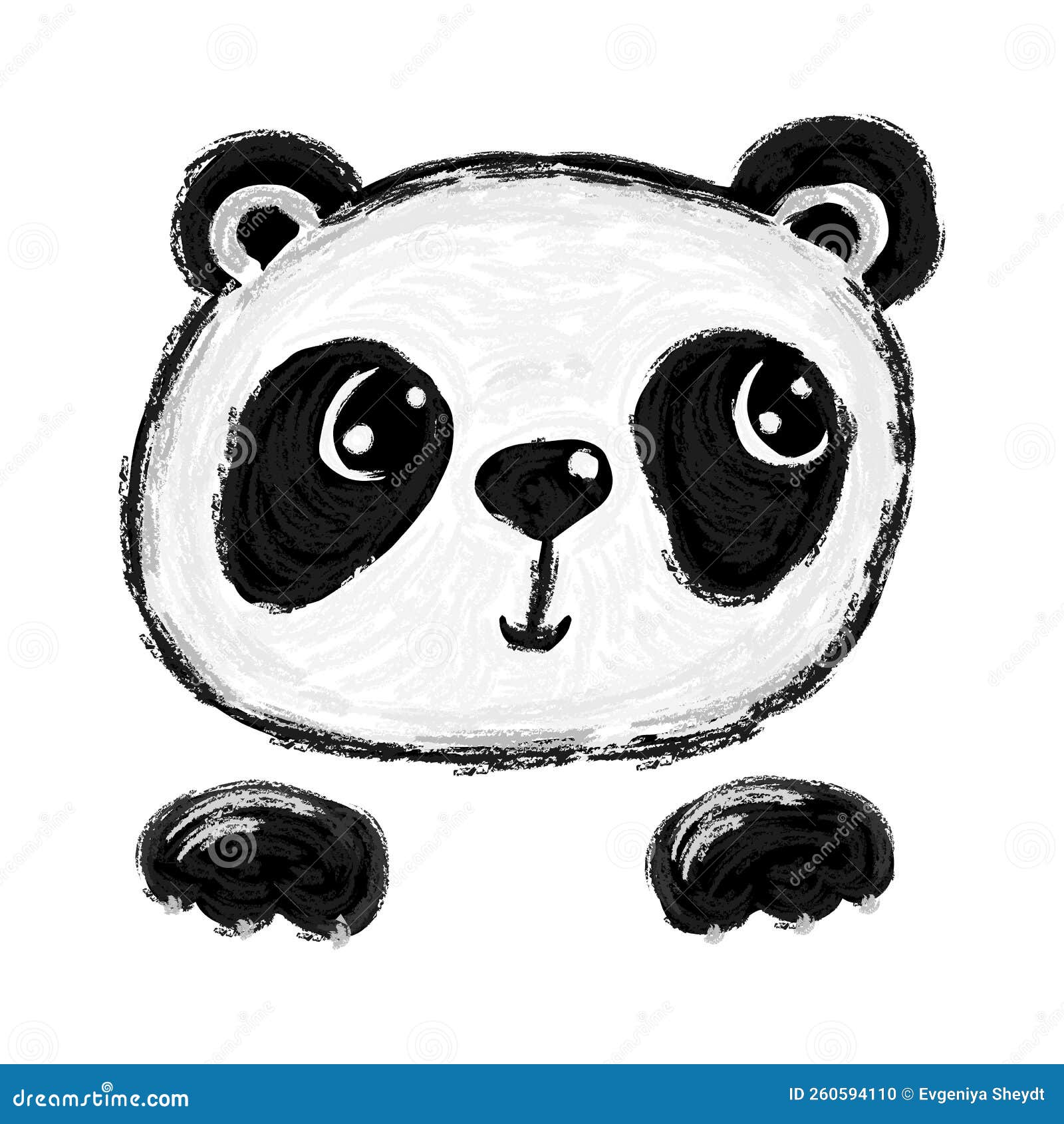 Cute Panda Face Doodle Vector Icon Stock Vector - Illustration of japan ...
