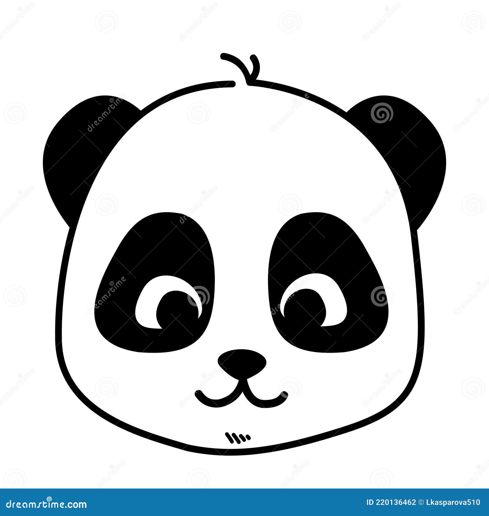 Cute panda face stock vector. Illustration of sketch - 220136462