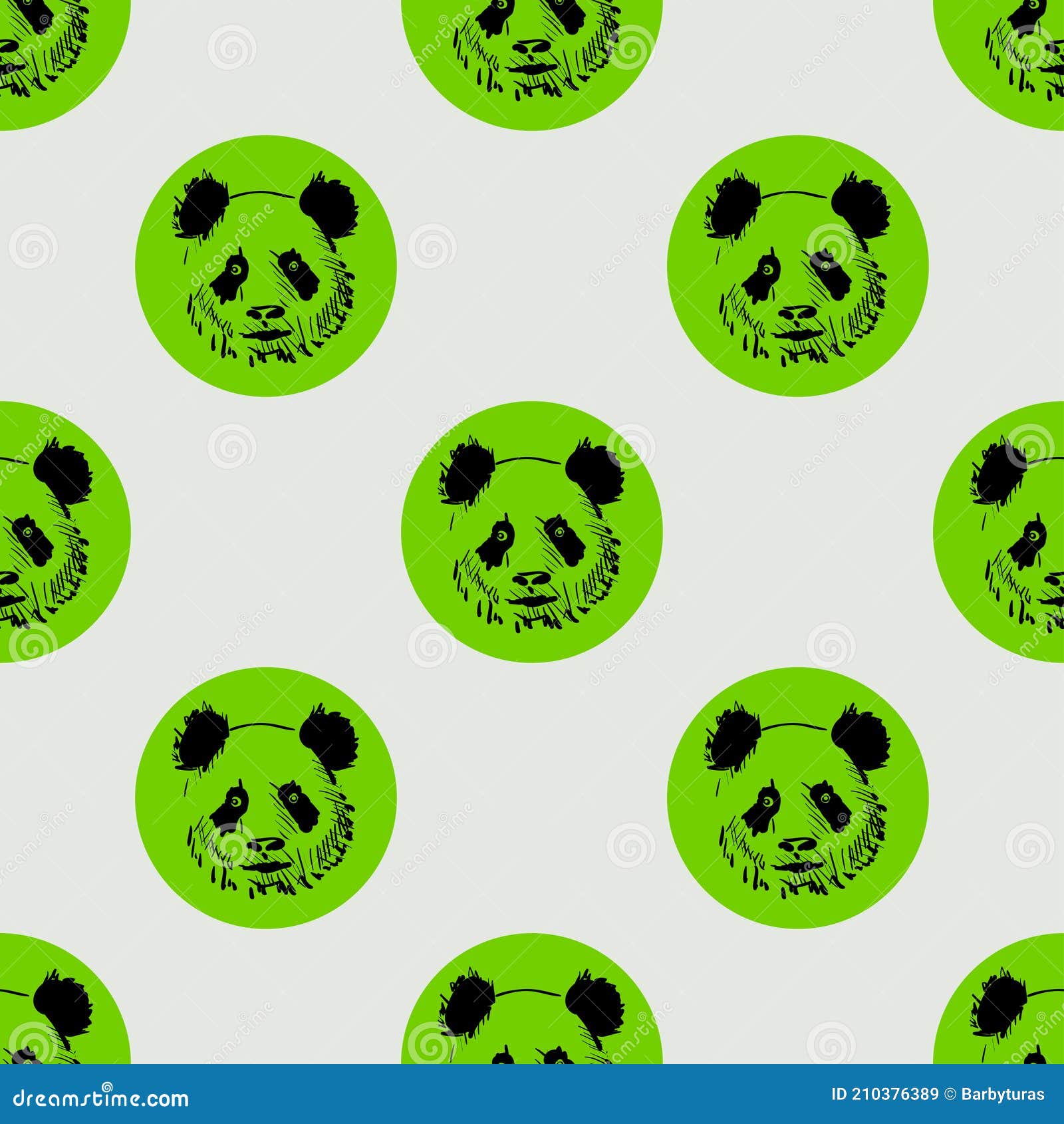 Cute Panda Face. Seamless Background Stock Vector - Illustration of ...