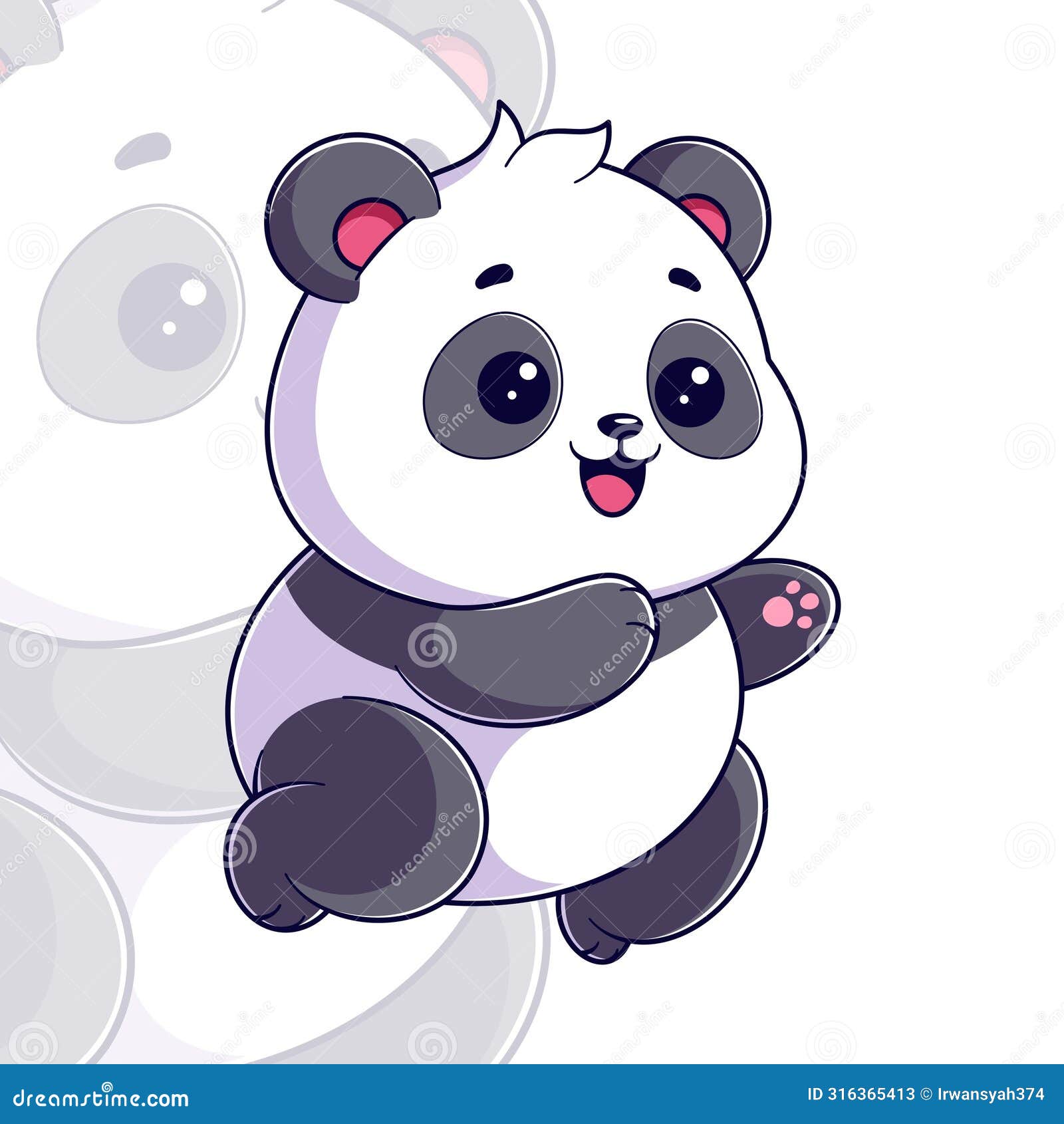 Cute Panda is Feeling Happy Stock Vector - Illustration of funny, bear ...