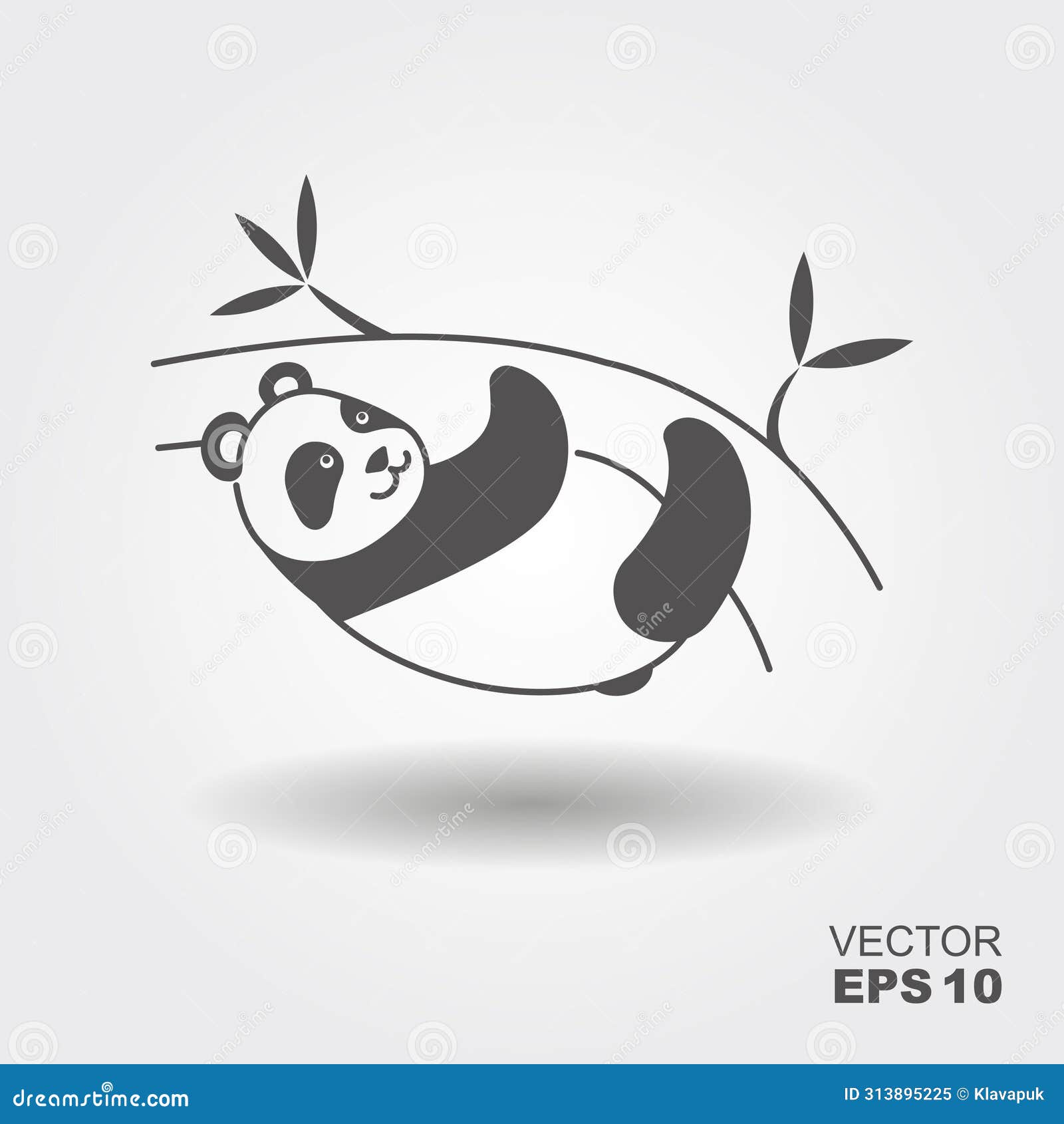Cute Panda Hanging on a Tree. Simple Flat Icon Stock Vector ...