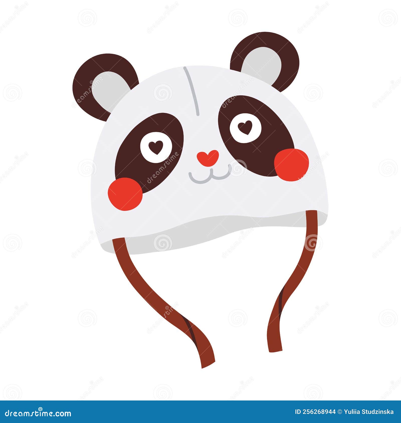 Cute panda hat for baby stock vector. Illustration of happy - 256268944