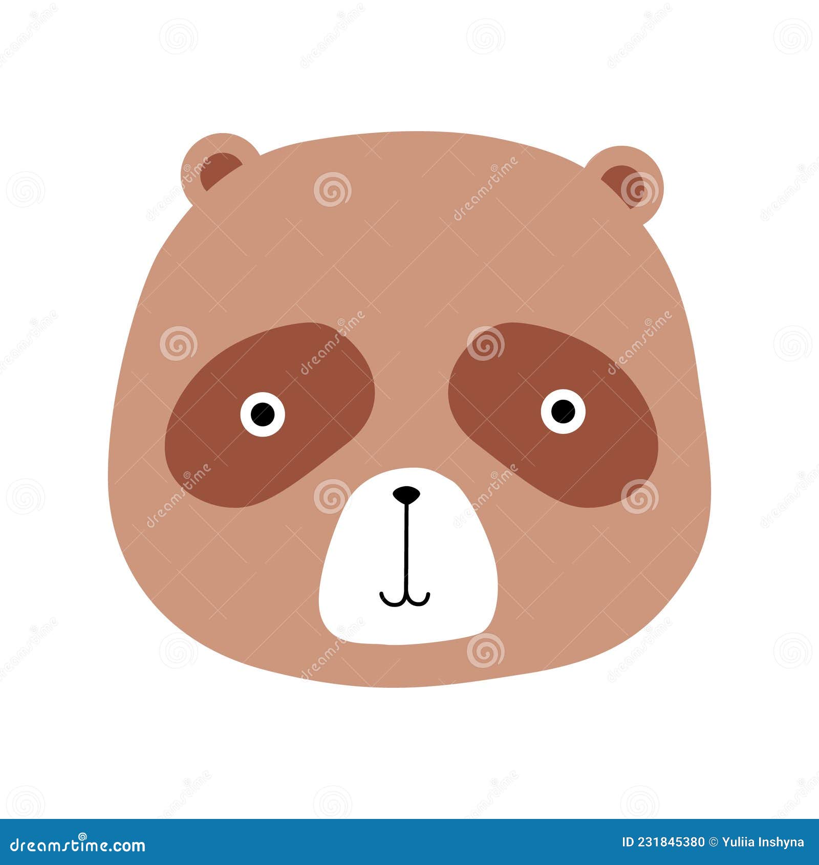 Cute Panda Head, Cartoon Character. Stock Vector - Illustration of ...