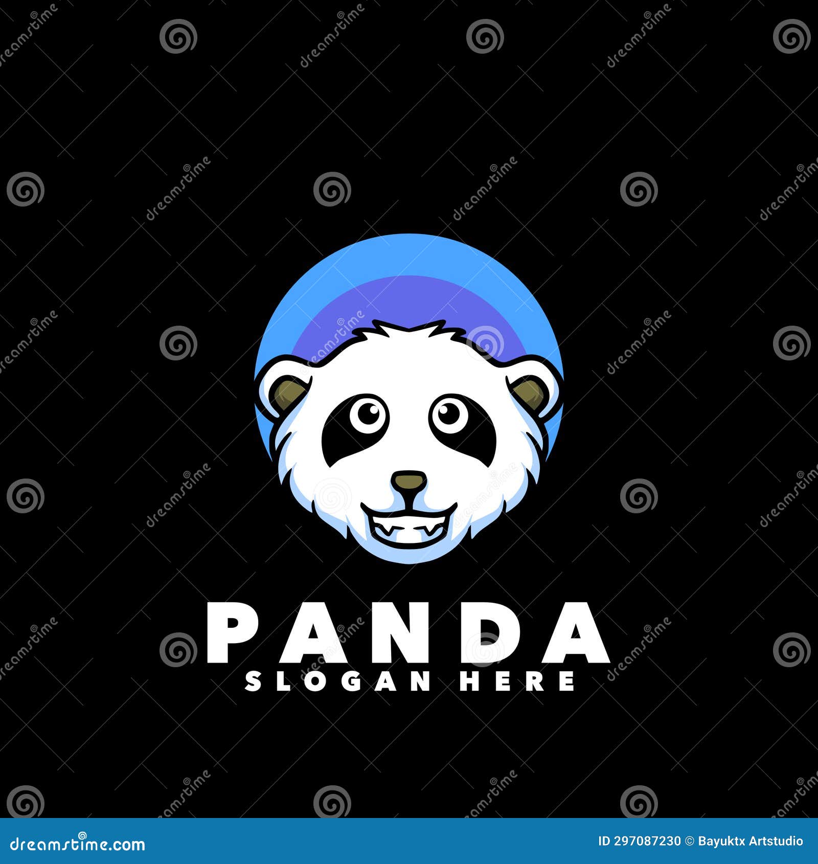 Panda Head Mascot Cartoon Logo Design Stock Illustration - Illustration ...