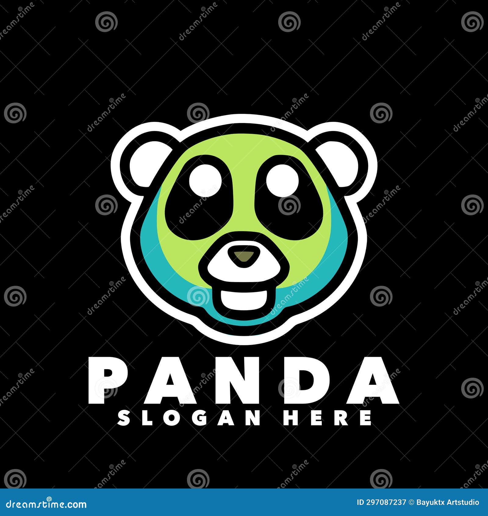 Cute Panda Head Mascot Design Stock Illustration - Illustration of ...
