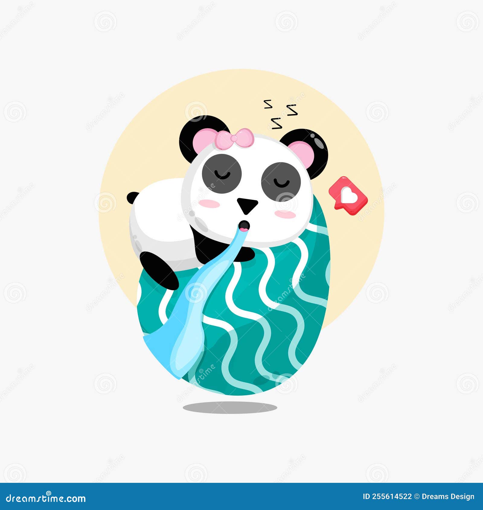 Cute Panda Hold an Easter Egg Stock Vector - Illustration of graphic ...