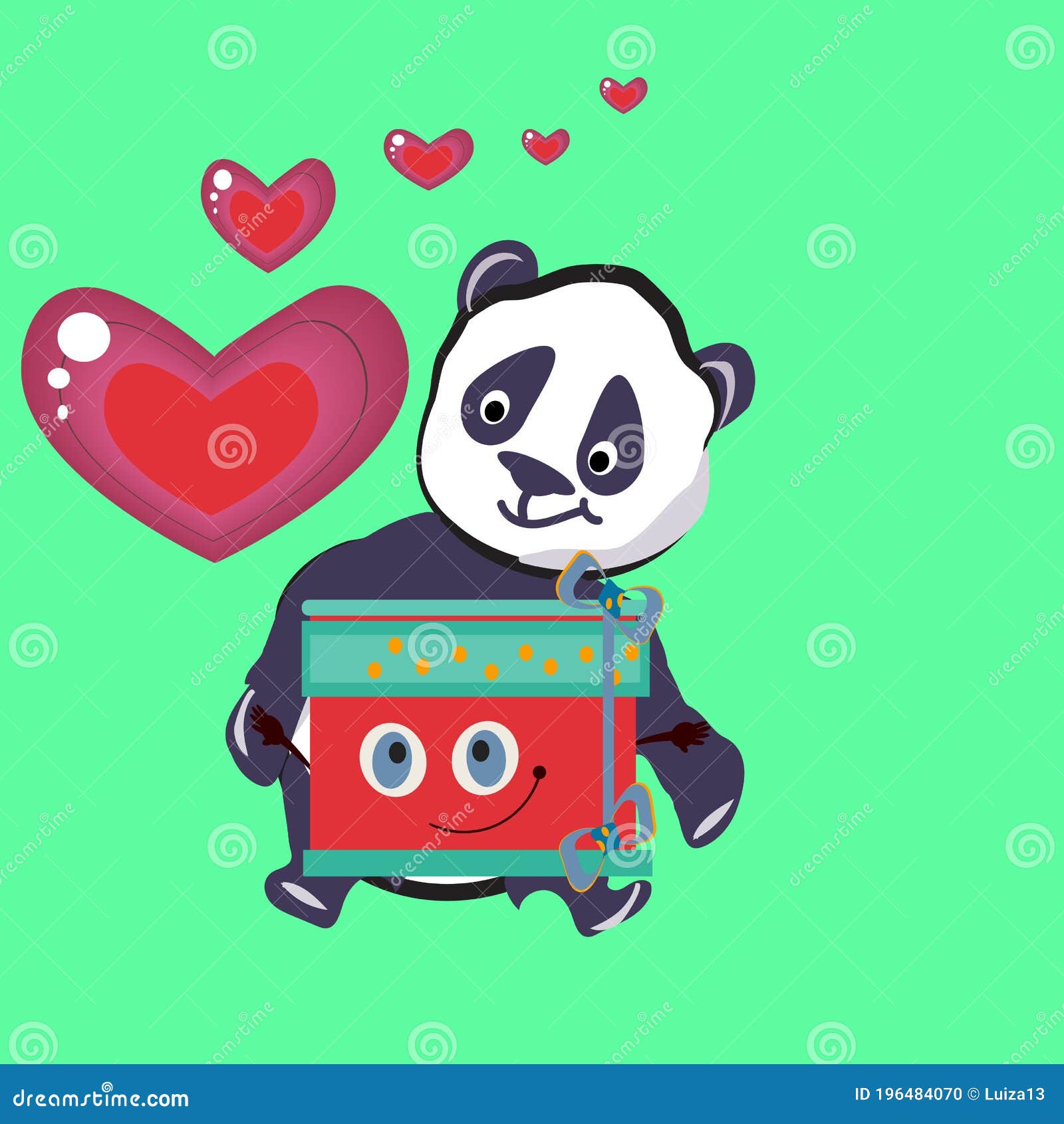 Cute Panda Holding a Present Design Stock Vector - Illustration of ...