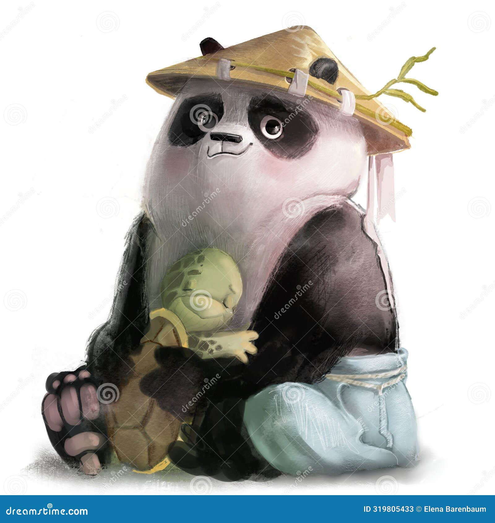 Cute Panda Hugging with a Turtle Stock Image - Illustration of turtle ...
