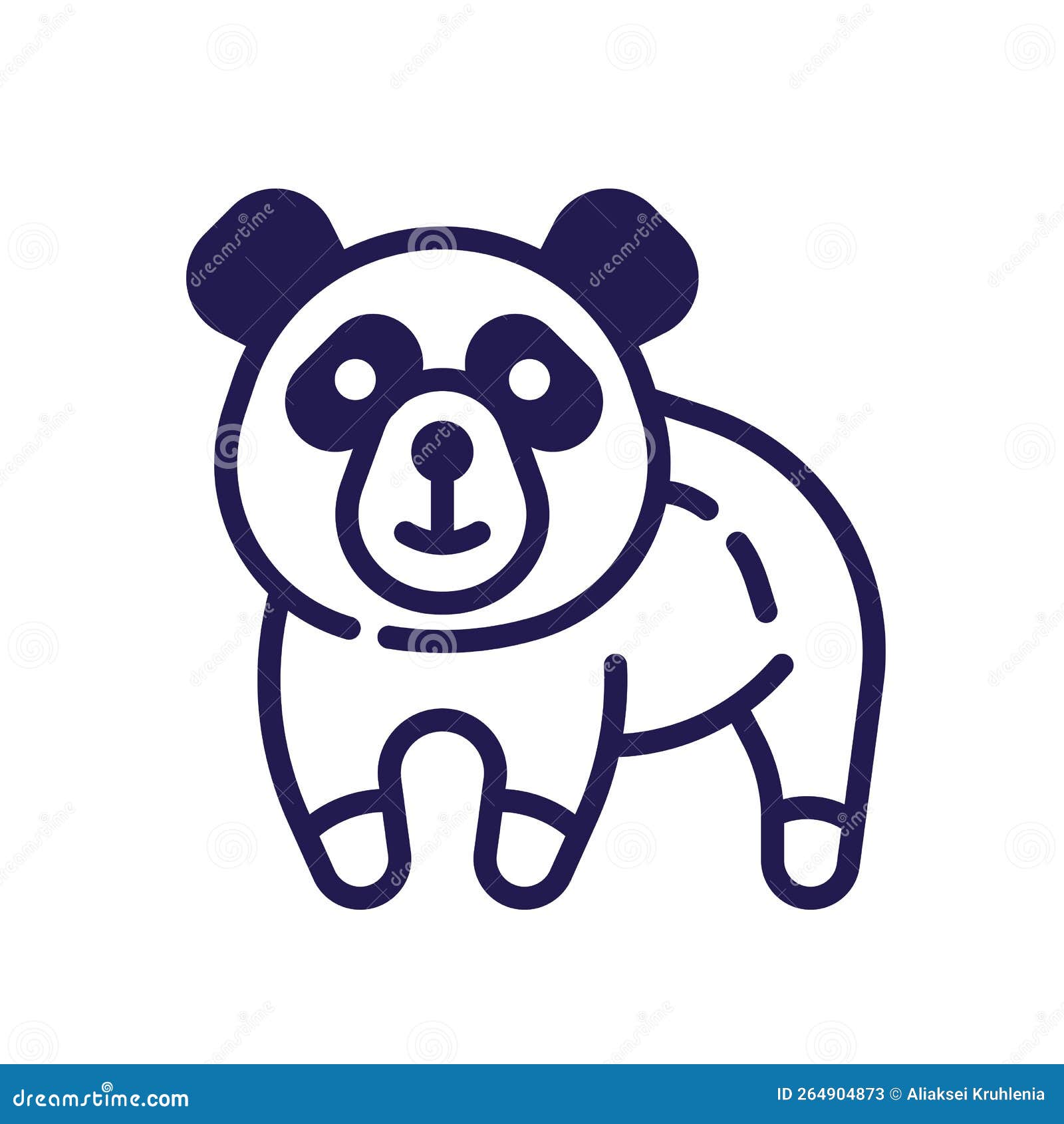 Cute Panda Icon in Line Art Design Stock Vector - Illustration of ...