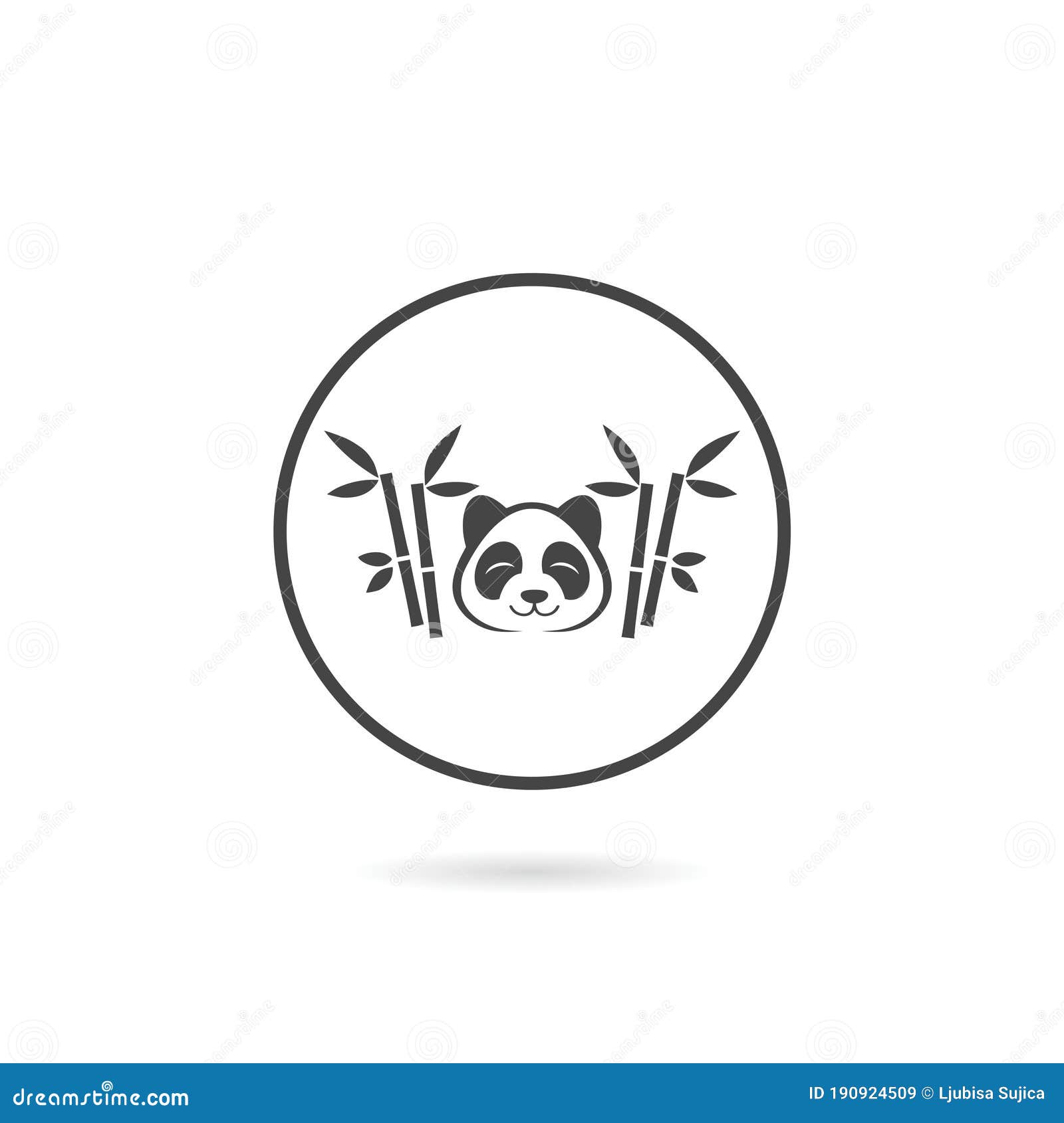 Cute Panda Icon with Shadow Stock Vector - Illustration of animal ...
