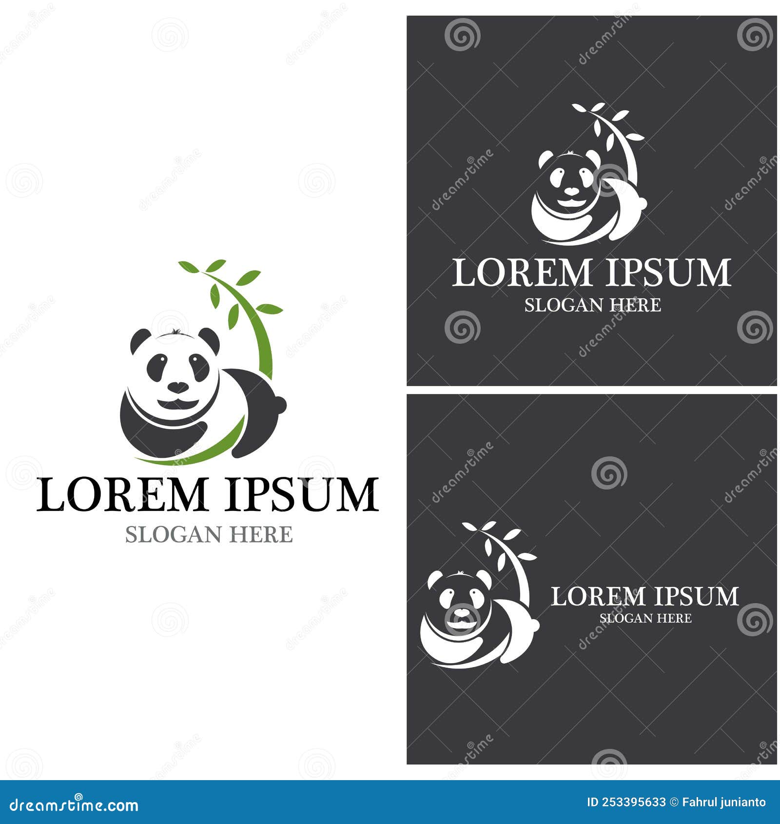 Cute Panda Logo Vector Template Illustration Stock Illustration ...