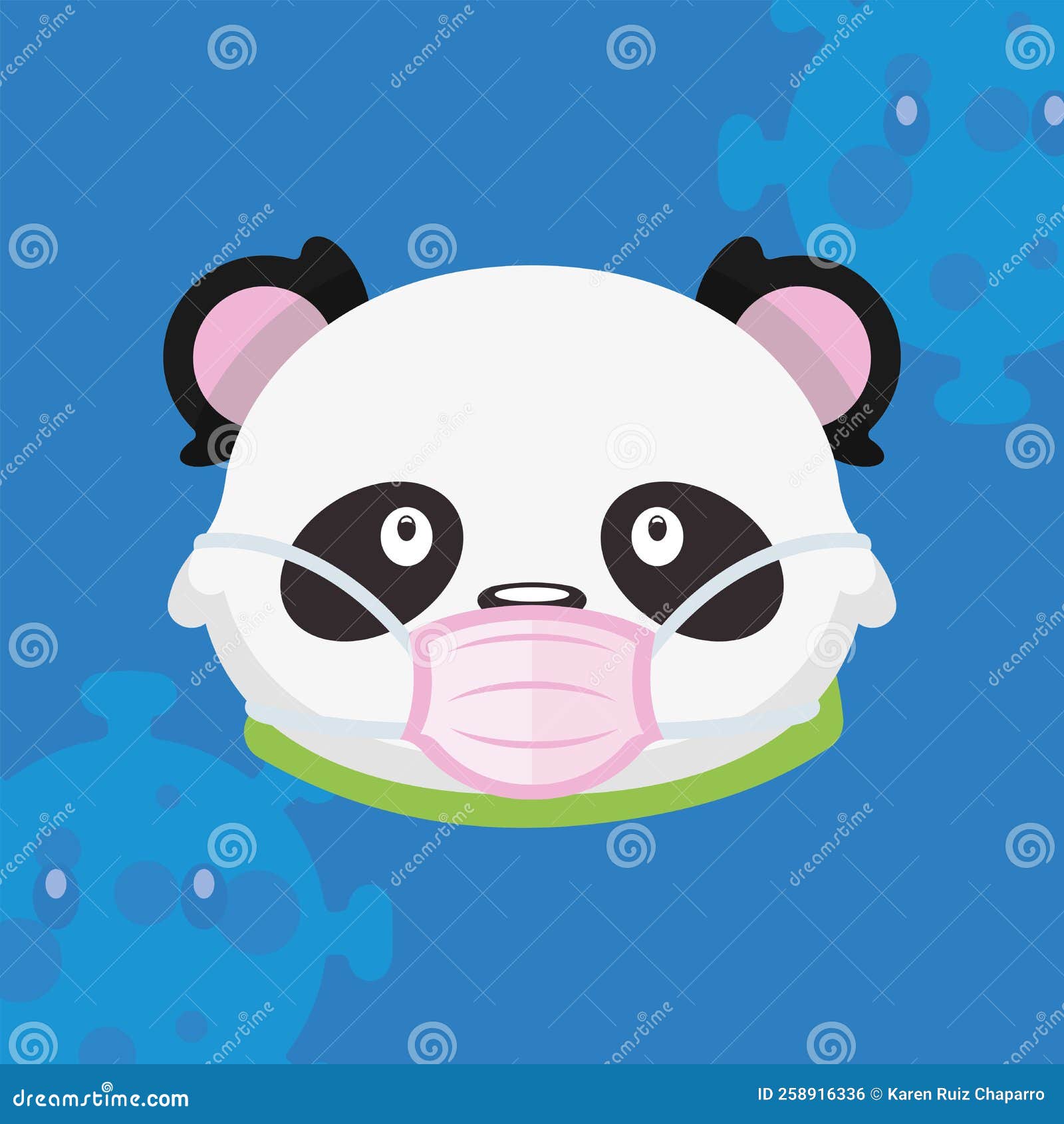 Cute Panda with a Mask Self Care Vector Stock Vector - Illustration of ...