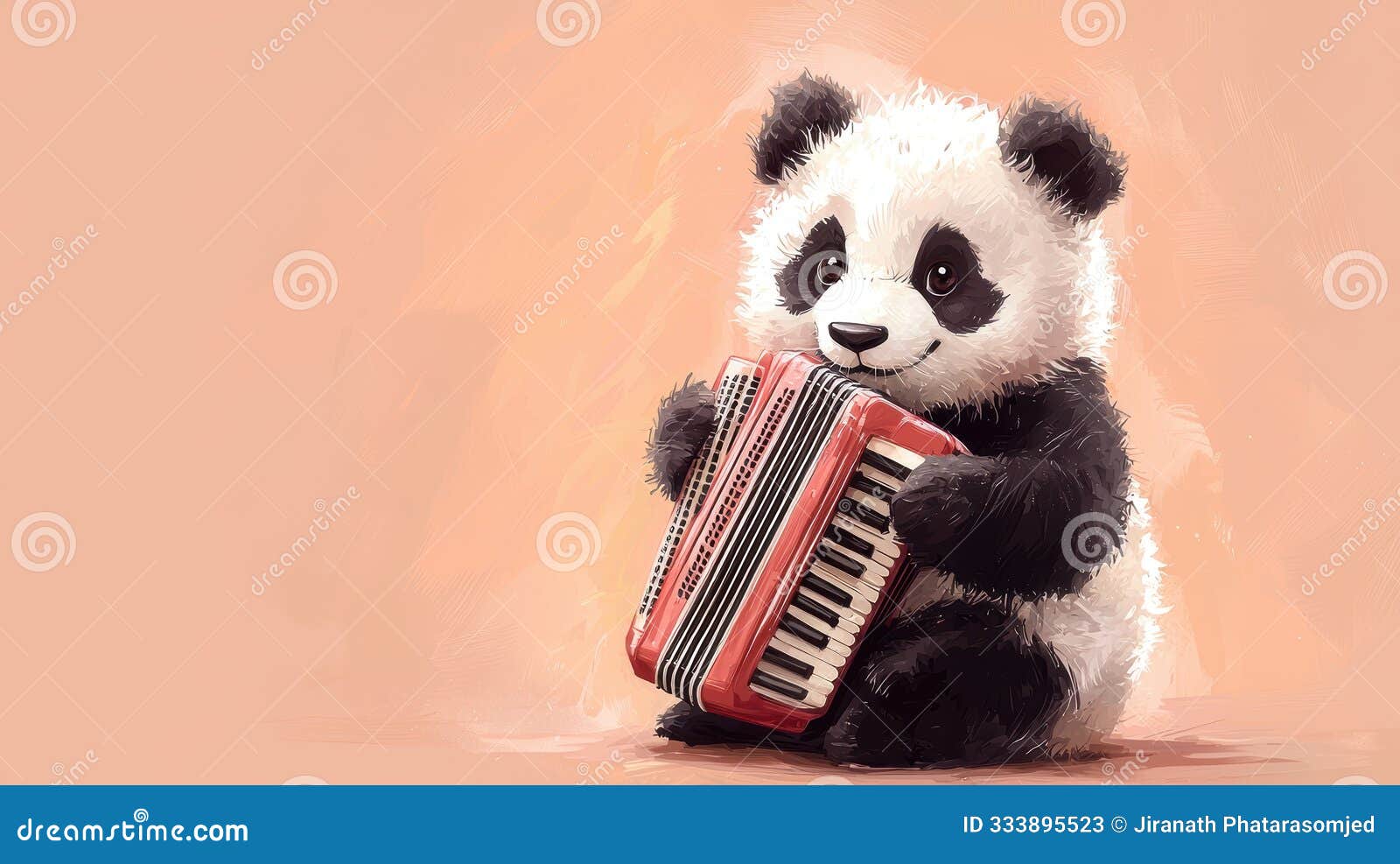 Cute Panda Playing Accordion Stock Illustration - Illustration of ...