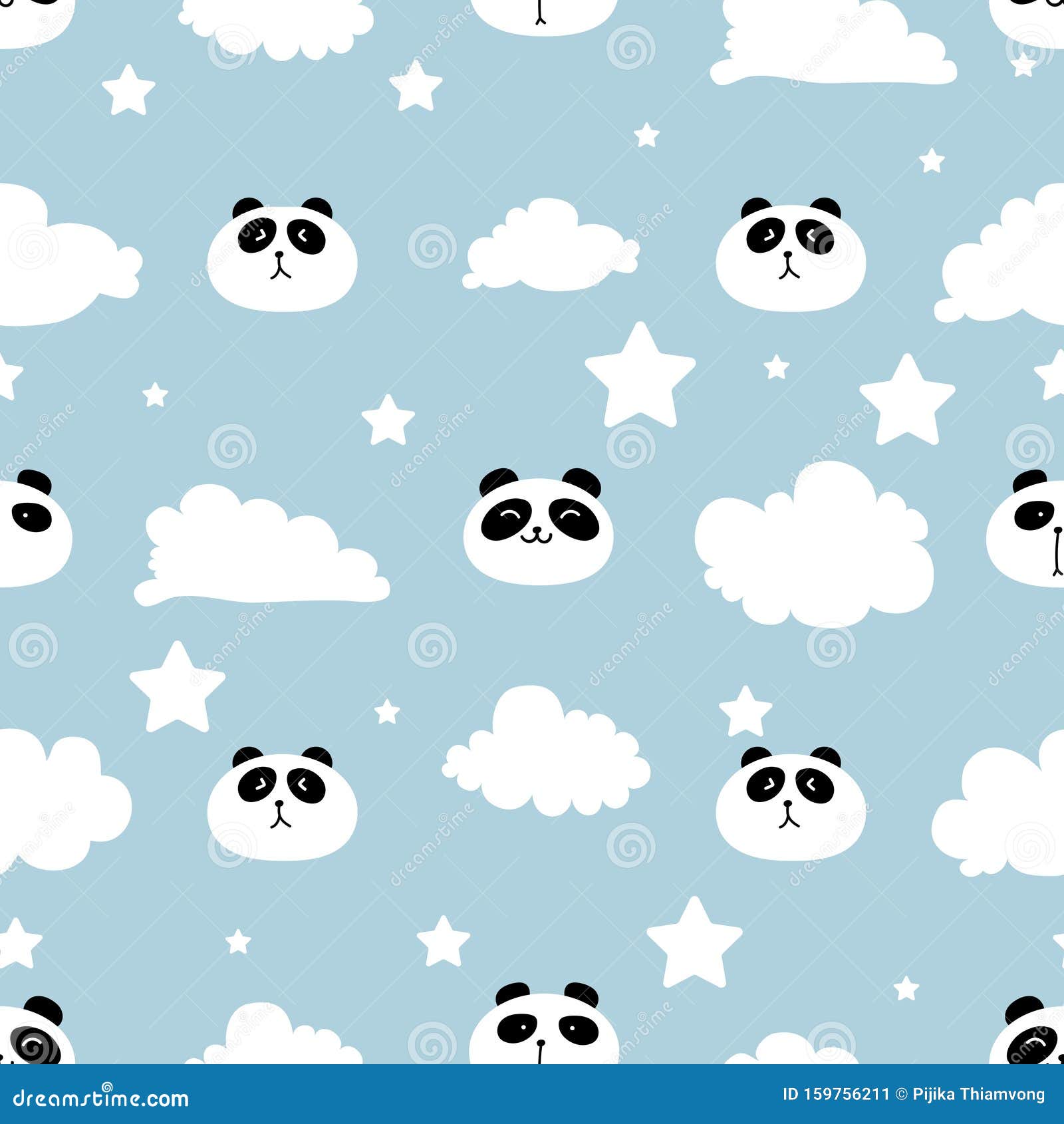 Cute Panda Seamless Pattern Background. Stock Vector - Illustration of ... Cute Panda Seamless Pattern Background. Stock Vector - Illustration of ...