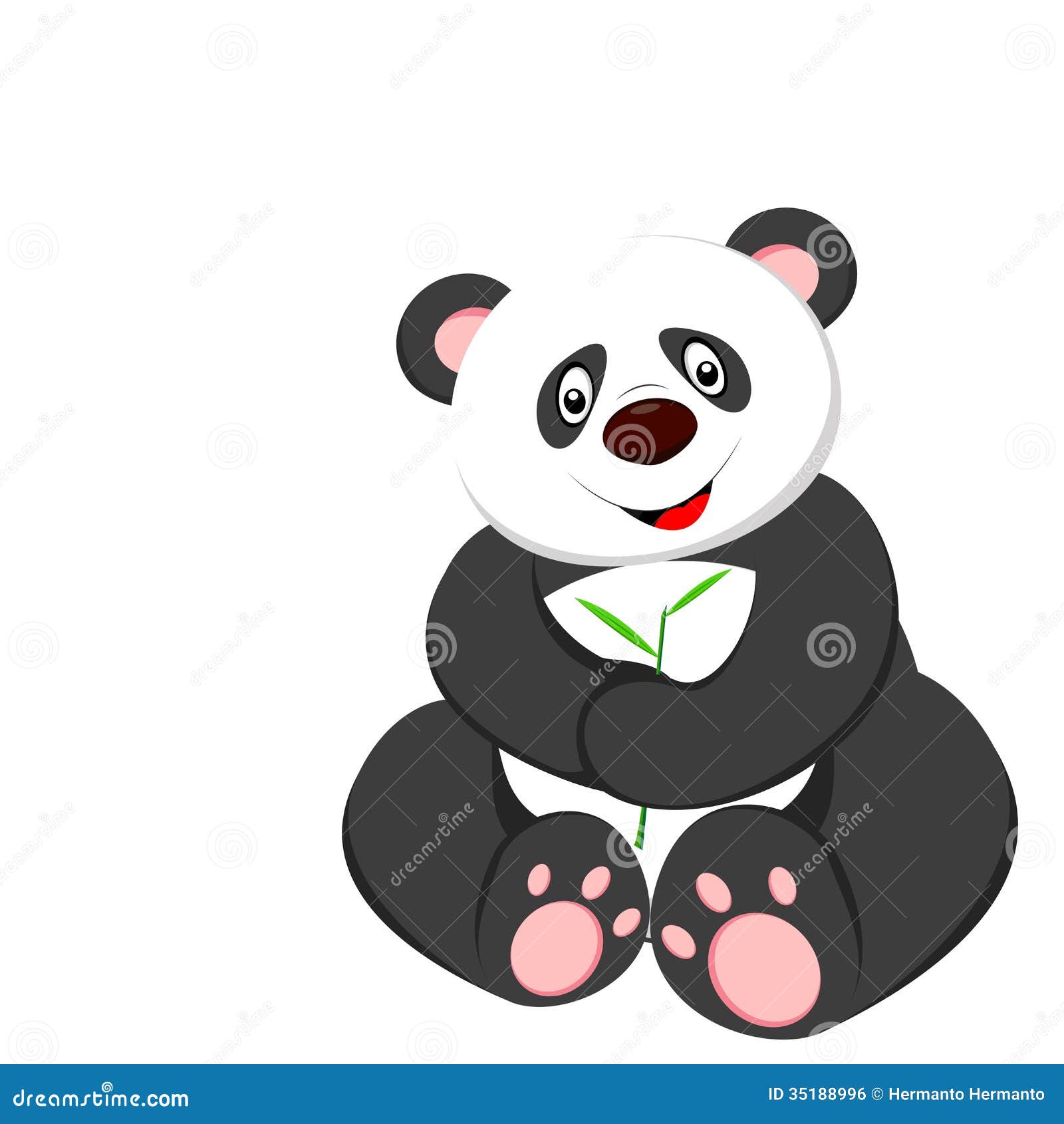 Cute panda sitting stock vector. Illustration of isolated - 35188996
