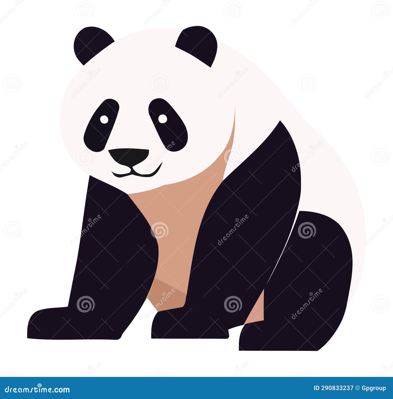 Cute panda sitting stock illustration. Illustration of friendship ...