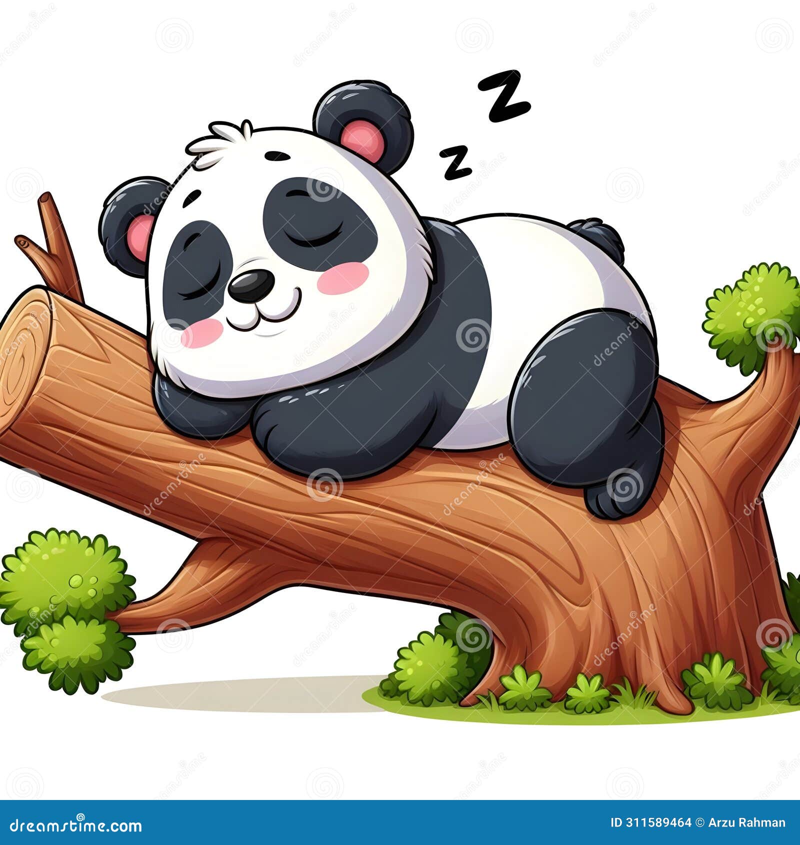 Cute panda sleeping stock illustration. Illustration of peace - 311589464