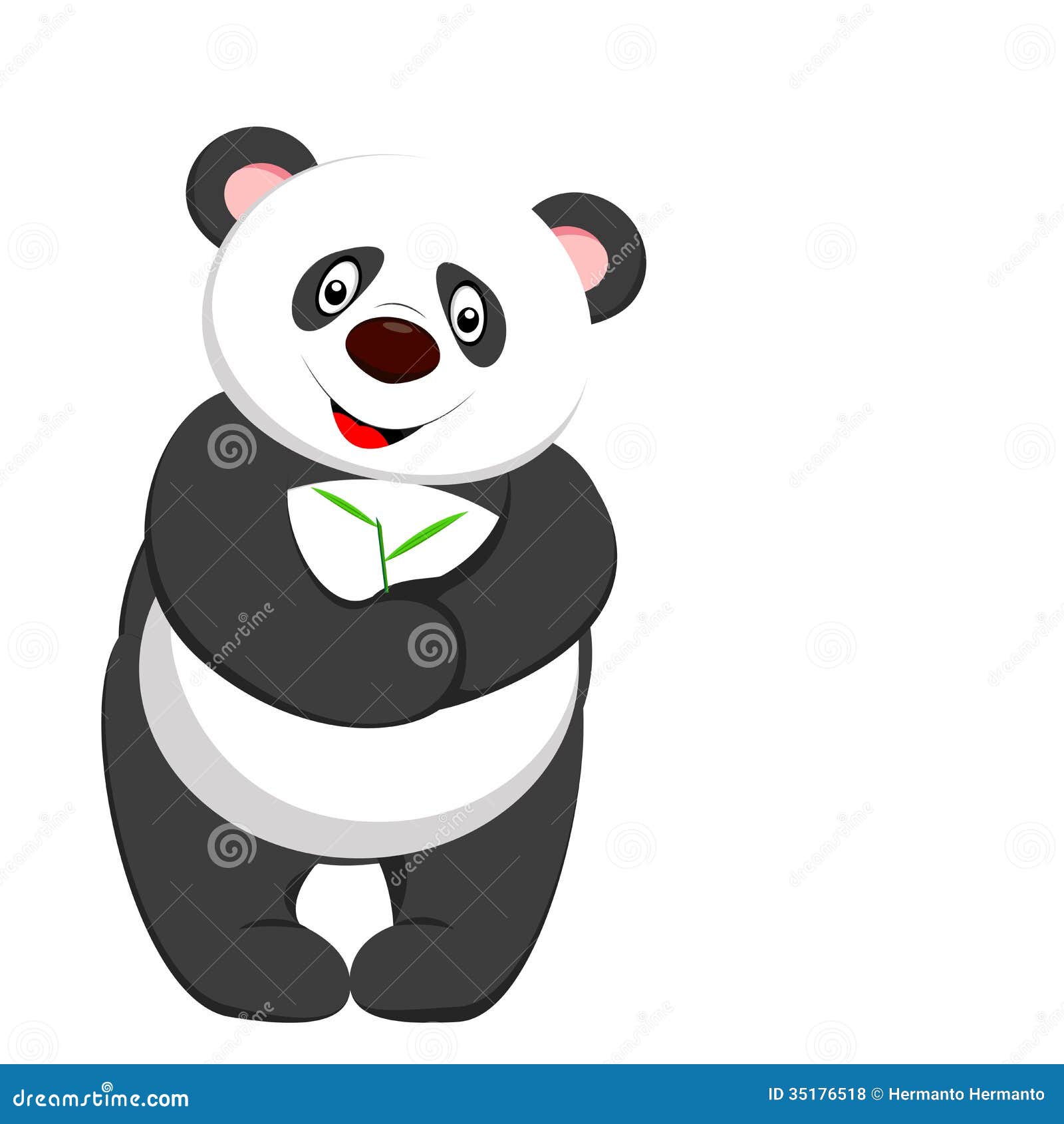 Cute panda smile stock vector. Illustration of bamboo - 35176518