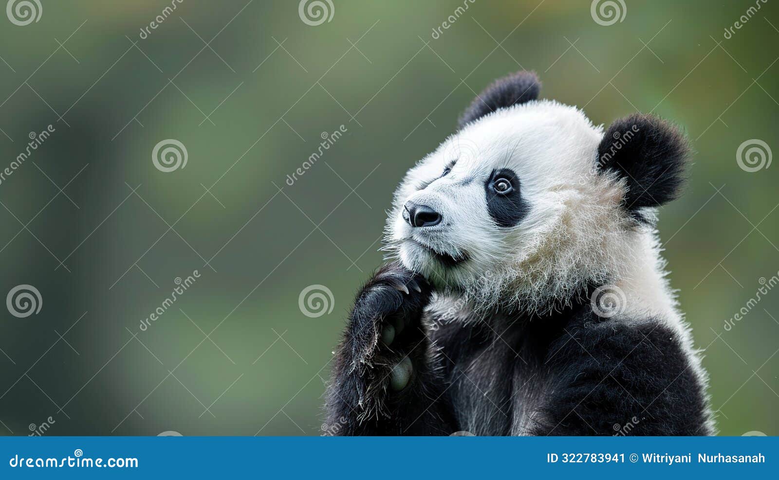 Cute Panda Thinking and Confused . Generative Ai Stock Illustration ...