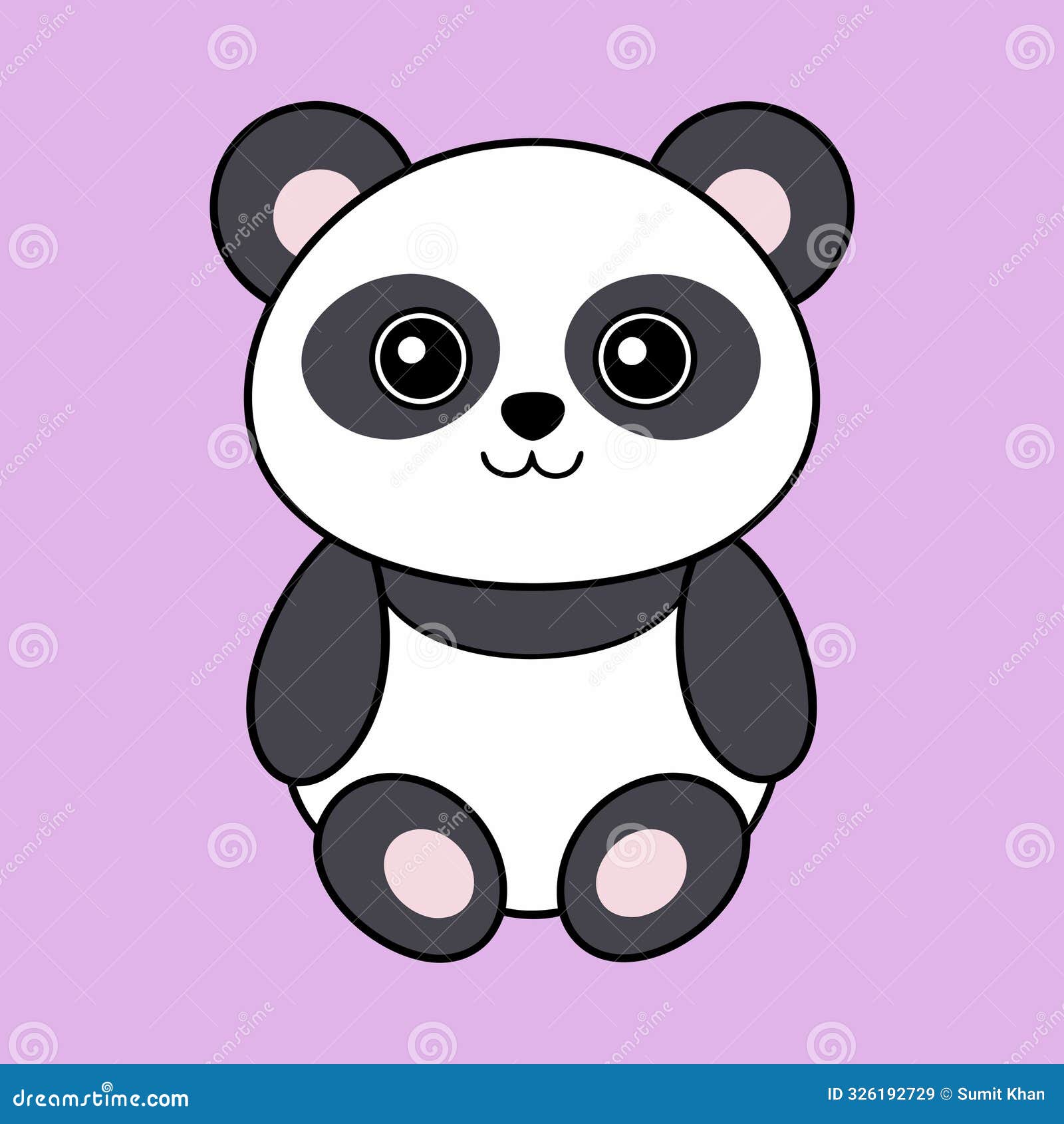 Cute Panda Vector Graphic Design Stock Illustration - Illustration of ...