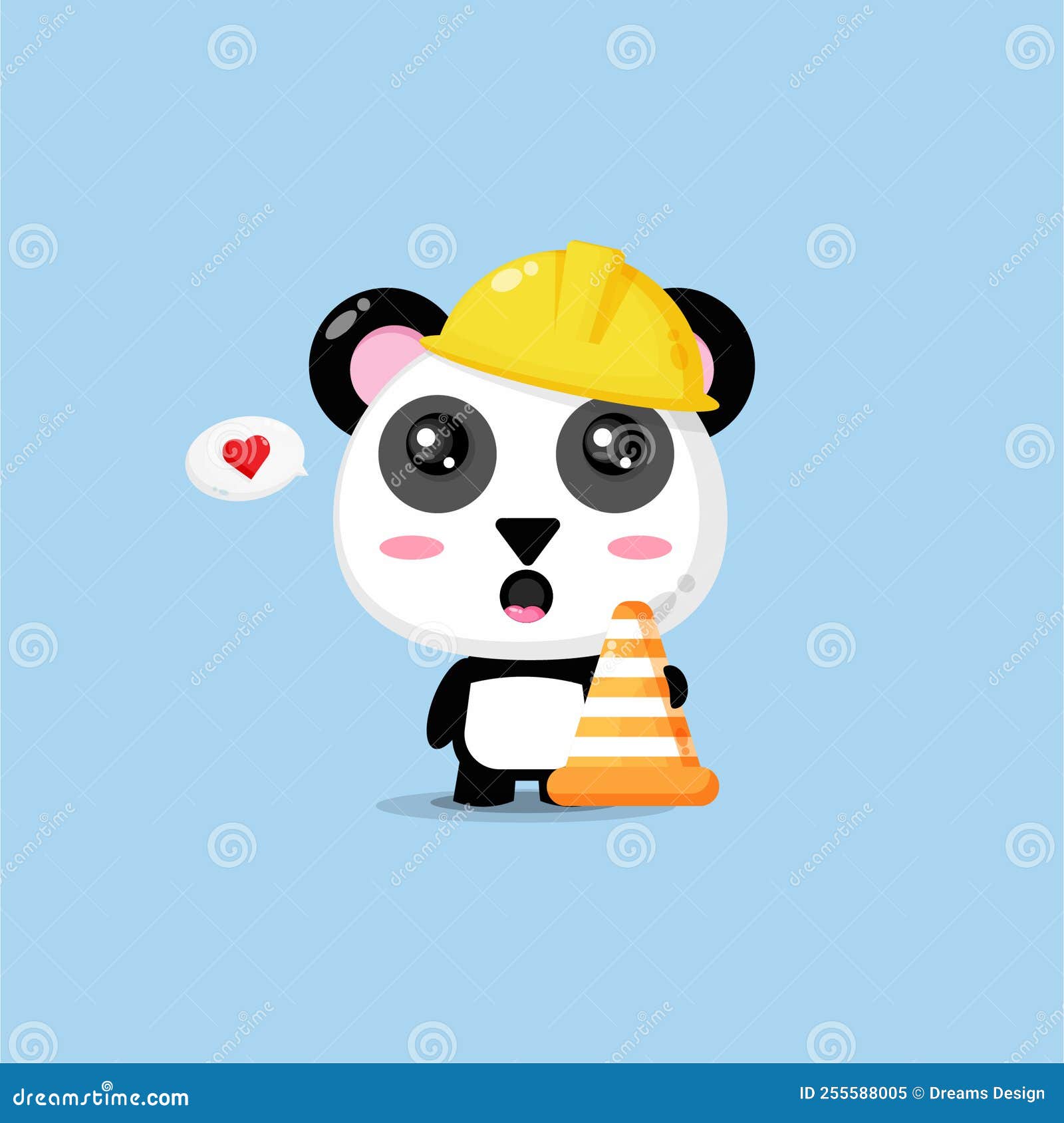 Cute Panda Works in Construction Stock Vector - Illustration of repair ...