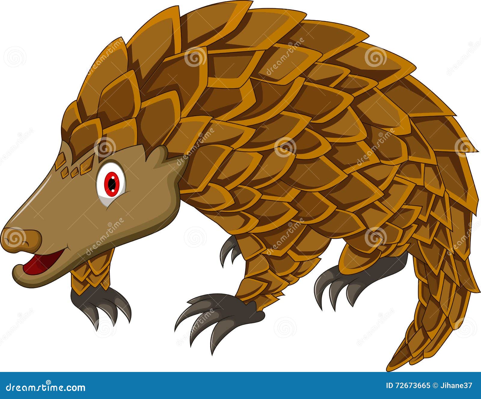 Cute pangolin cartoon stock illustration. Illustration of cartoon ...