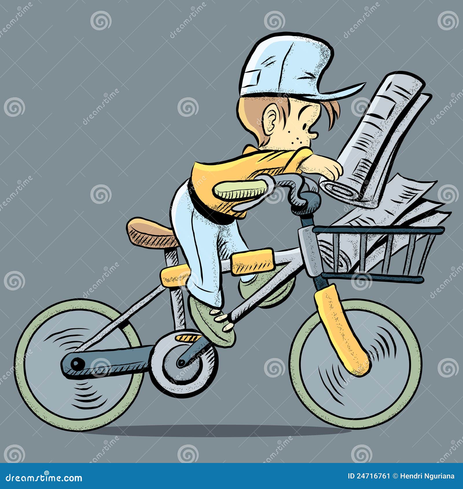 Cute Paper Boy stock vector. Illustration of road, cartoon - 24716761