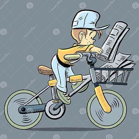 Cute Paper Boy stock vector. Illustration of road, cartoon - 24716761
