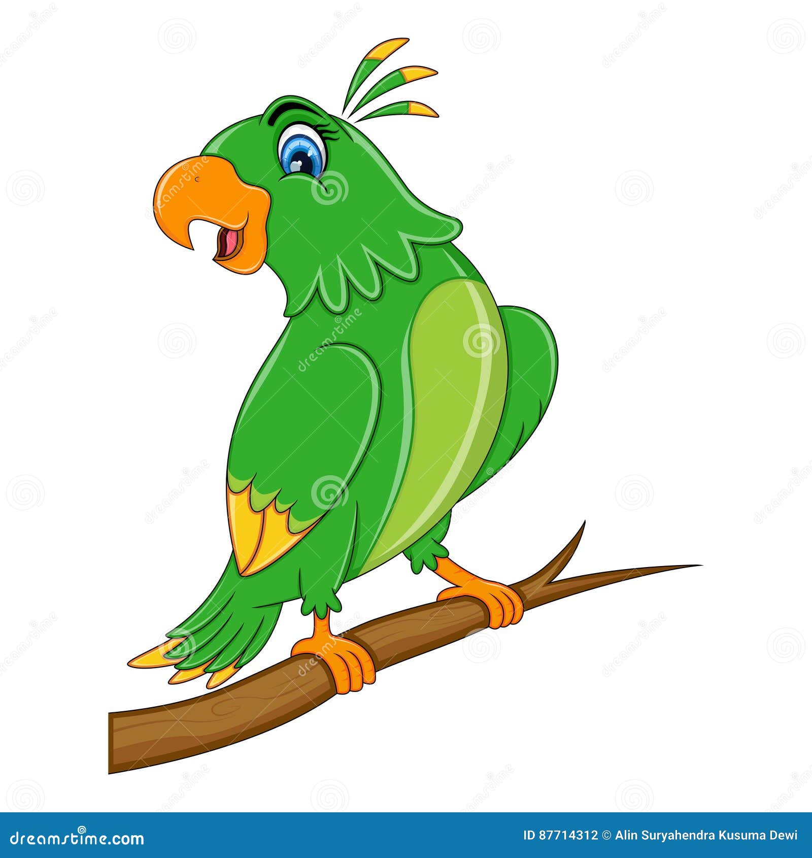 Cute Parrot Cartoon stock vector. Illustration of nature - 87714312