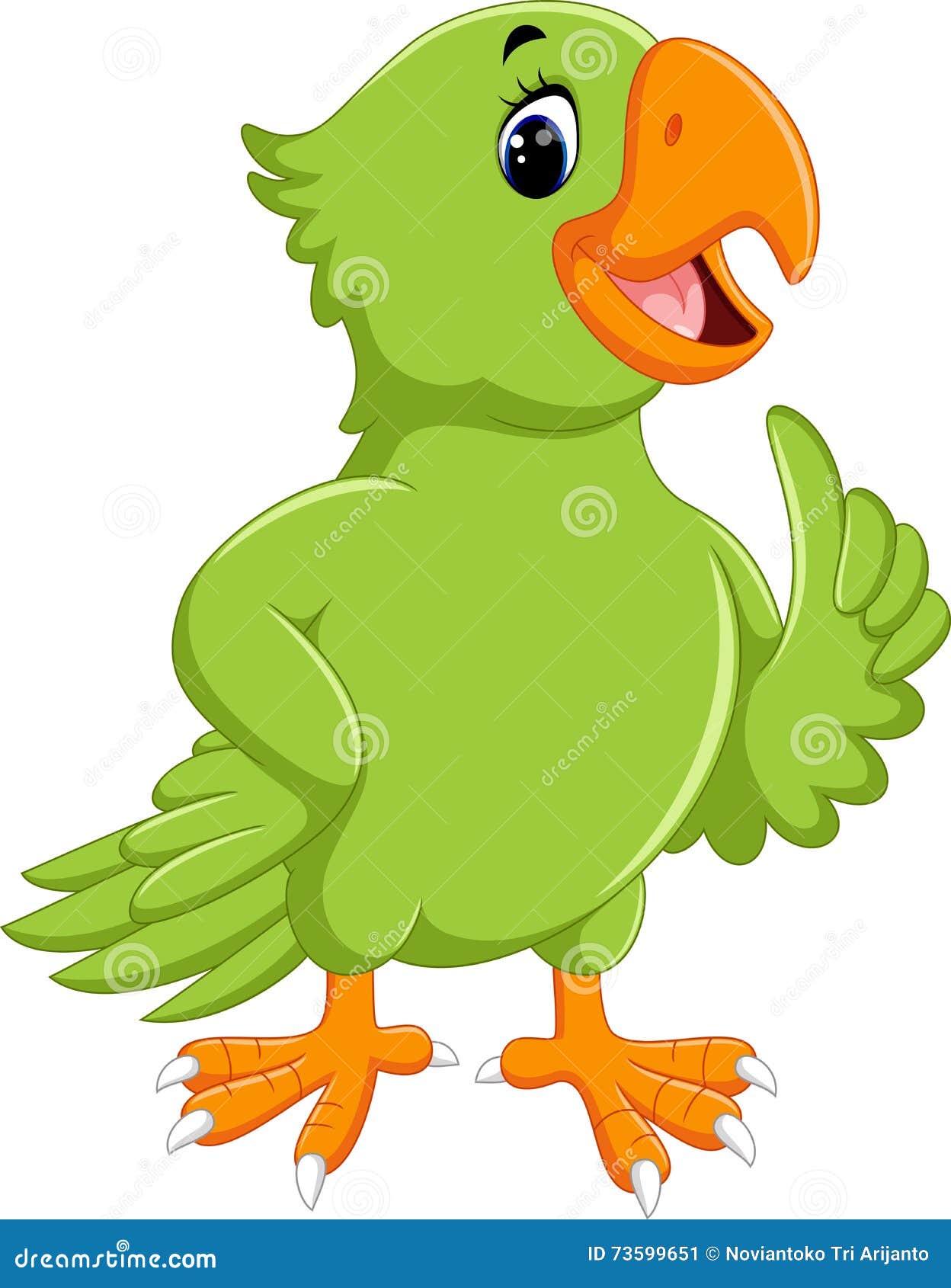 Cute parrot cartoon stock vector. Illustration of stand - 73599651