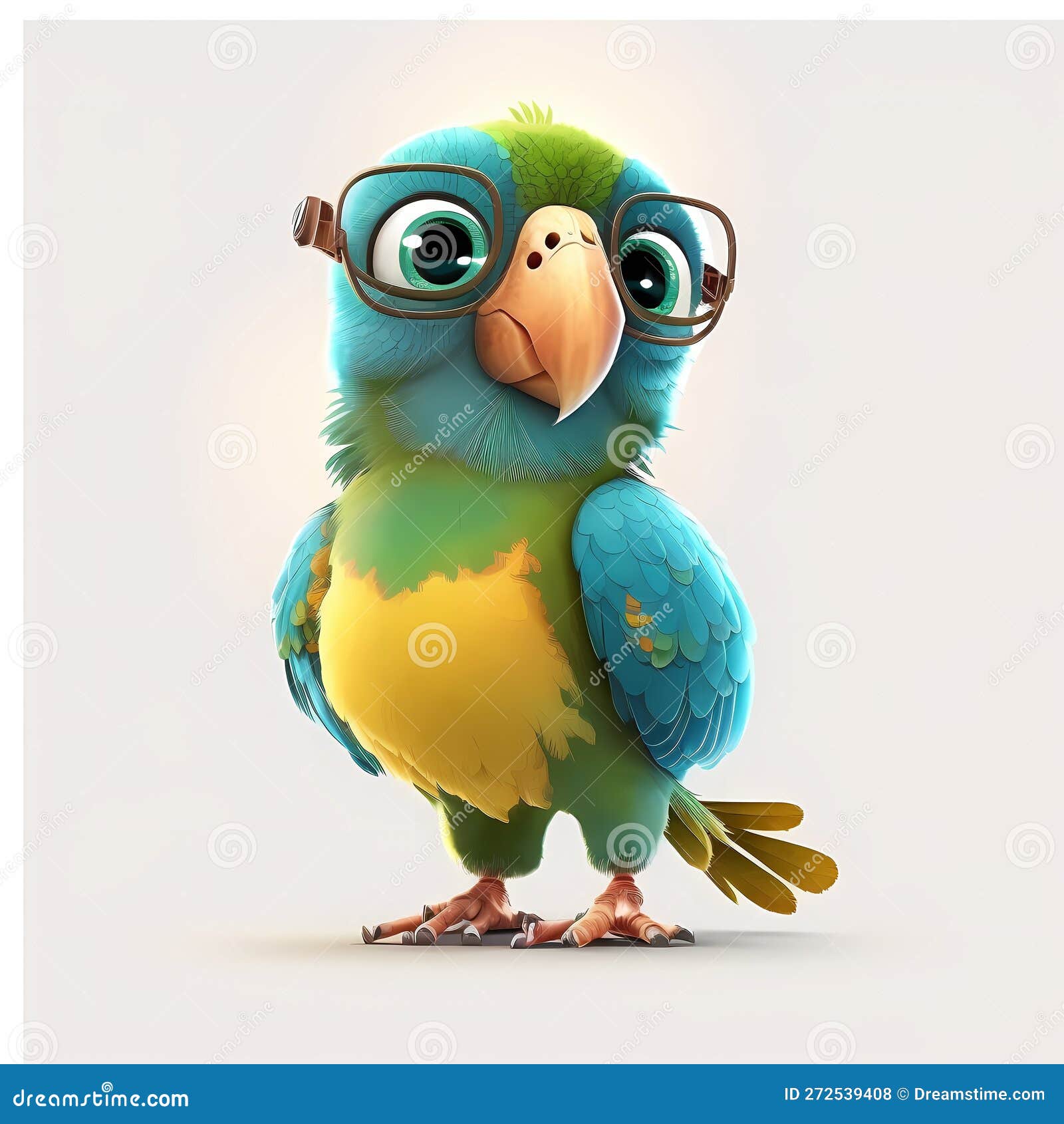 Cute Parrot Cartoon. Generative AI Stock Illustration - Illustration of ...