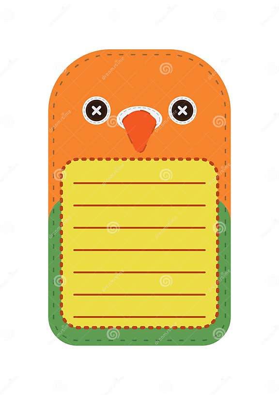 Cute Parrot Note. Vector Illustration Decorative Design Stock Vector ...