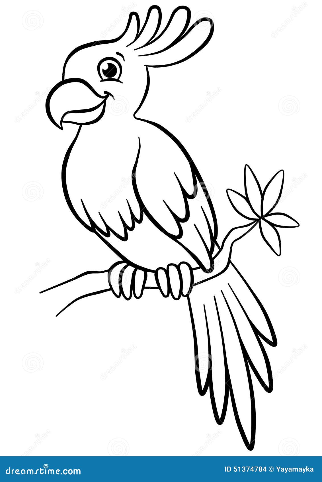 Cute Parrot Sitting on the Flowered Tree in the Forest Stock ...