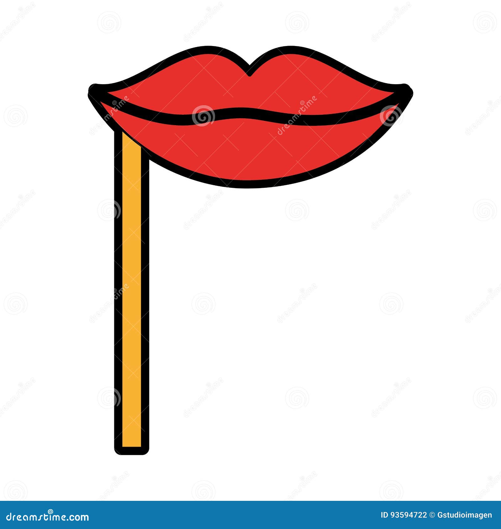 Cute Party Booth Props Lips Stock Vector - Illustration of cute ...