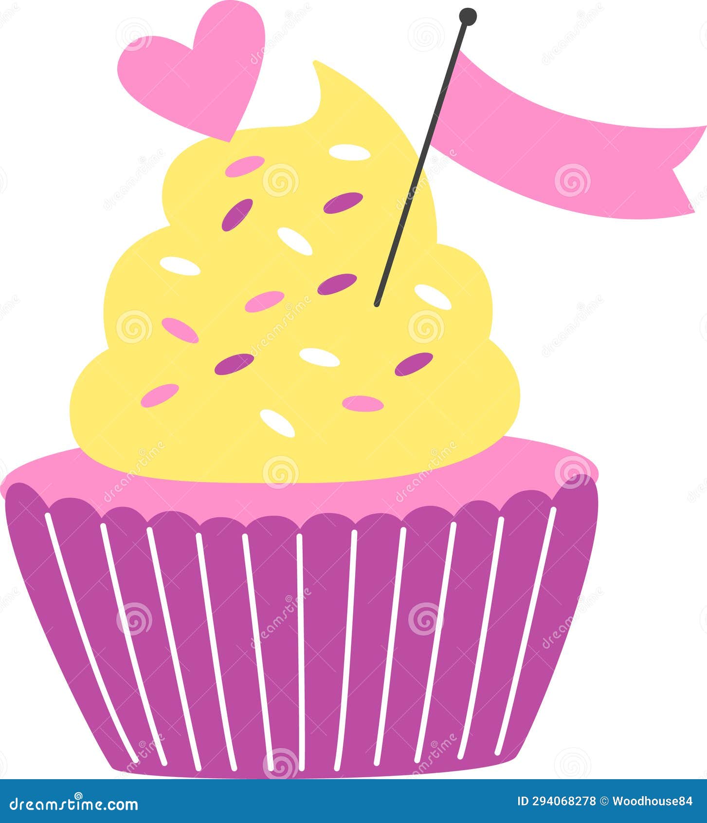 Cute Party Cupcake stock vector. Illustration of bakery - 294068278
