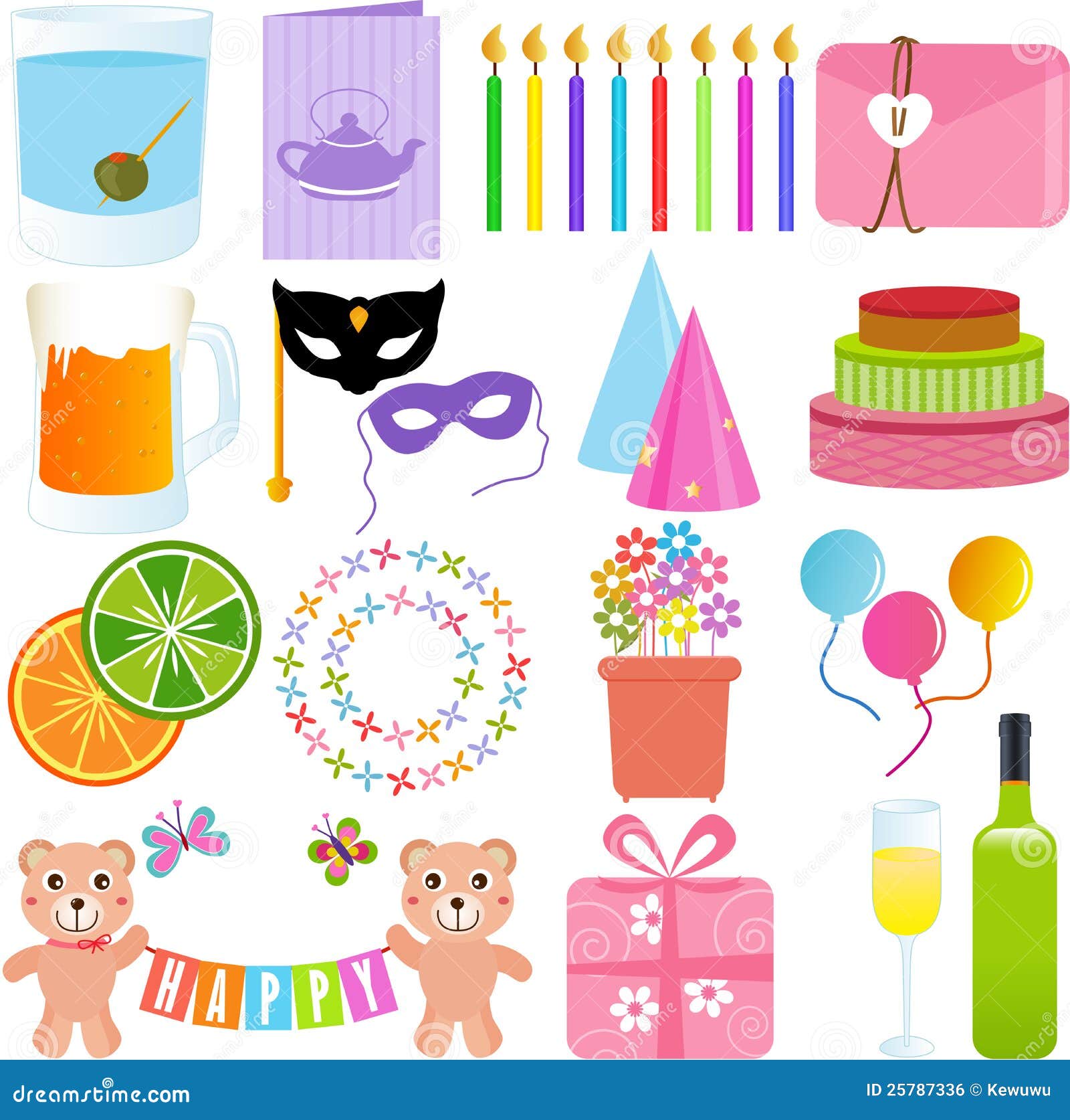 Cute Party Element in Paste Colors Stock Vector - Illustration of design, icon: 25787336