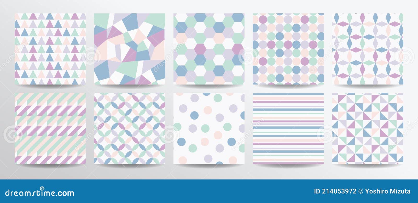 Cute Pastel Color Geometric Seamless Vector Patterns Stock Vector ...