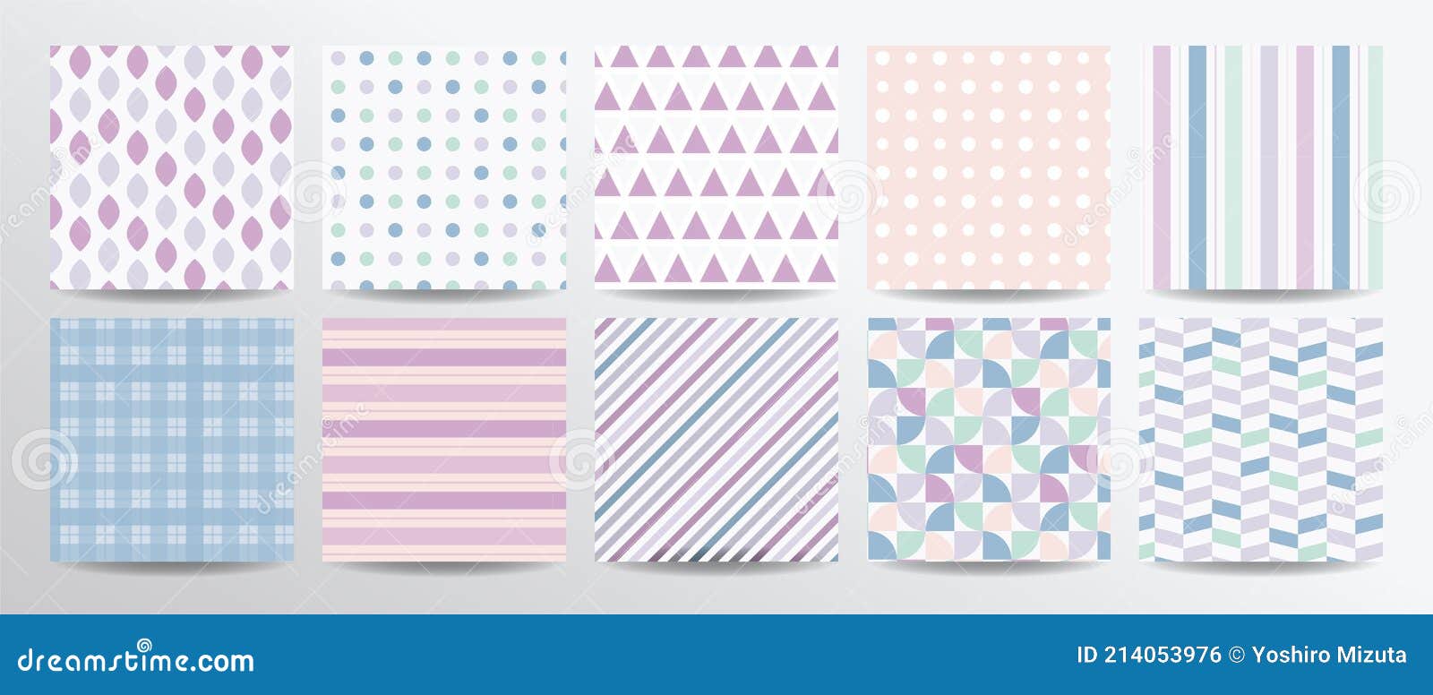 Cute Pastel Color Geometric Seamless Vector Patterns Stock Vector ...