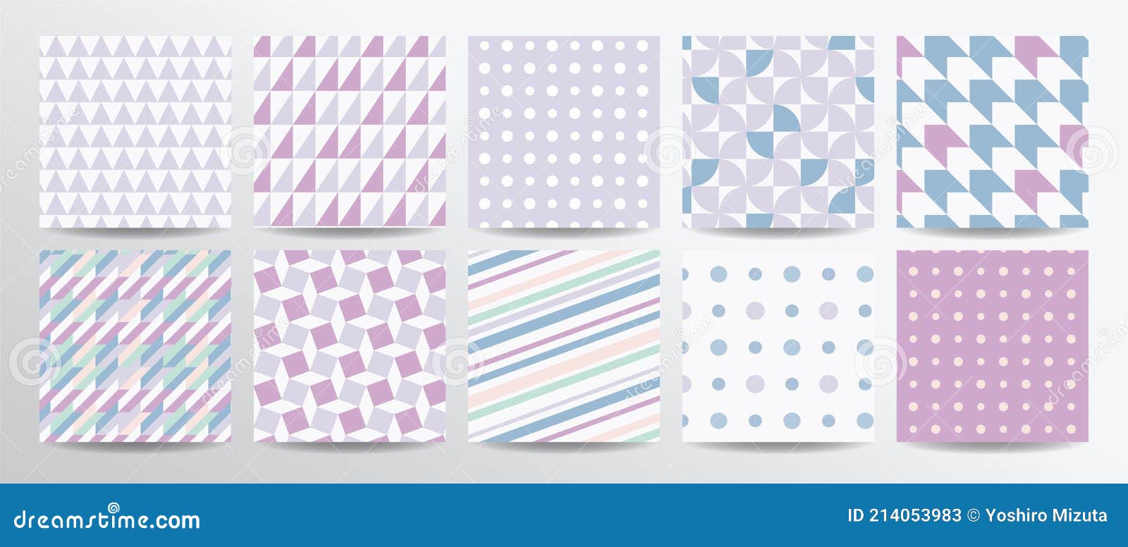 Cute Pastel Color Geometric Seamless Vector Patterns Stock Vector ...