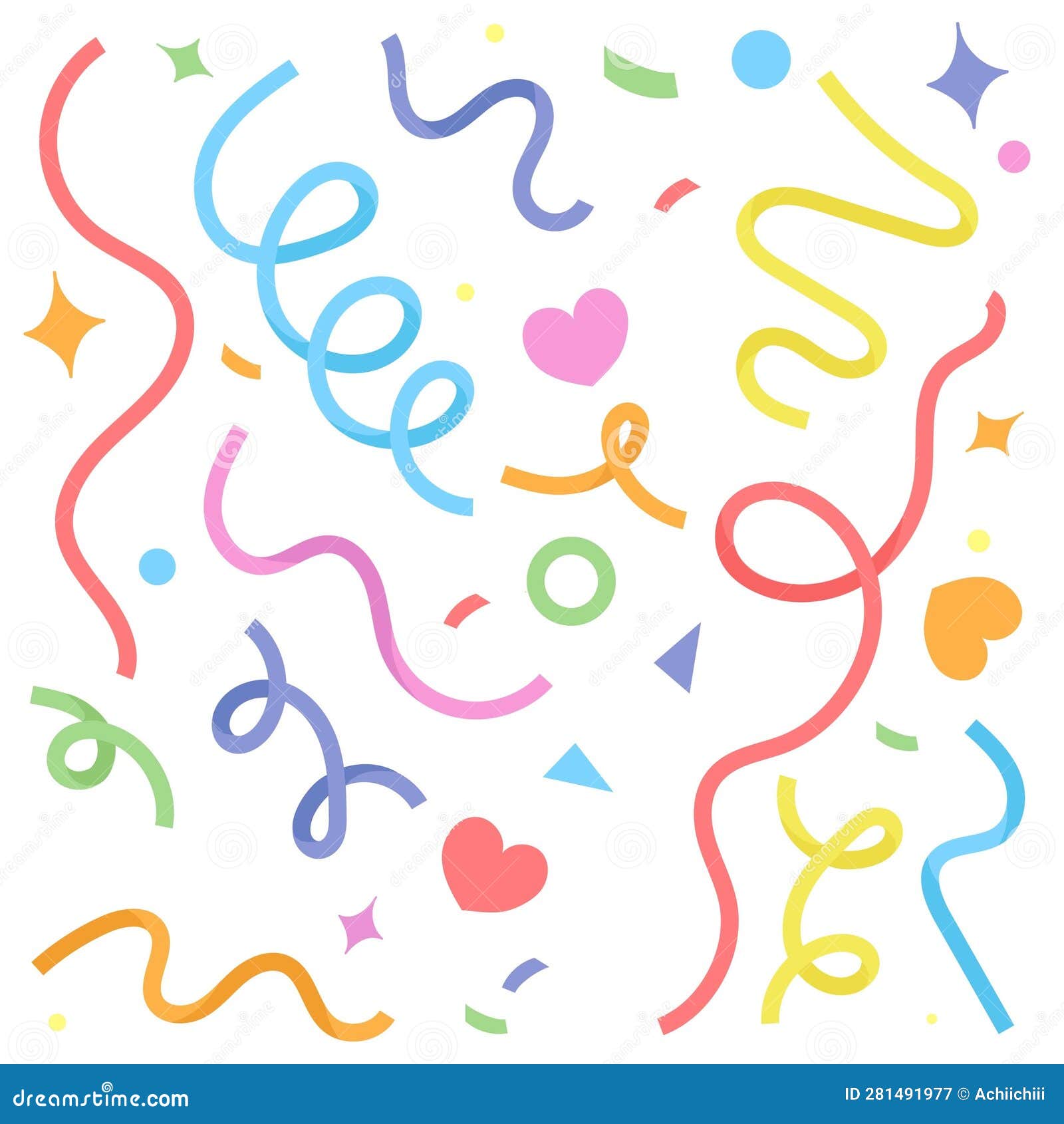 Cute Pastel Colors Ribbons Vector Set. Stock Vector - Illustration of ...