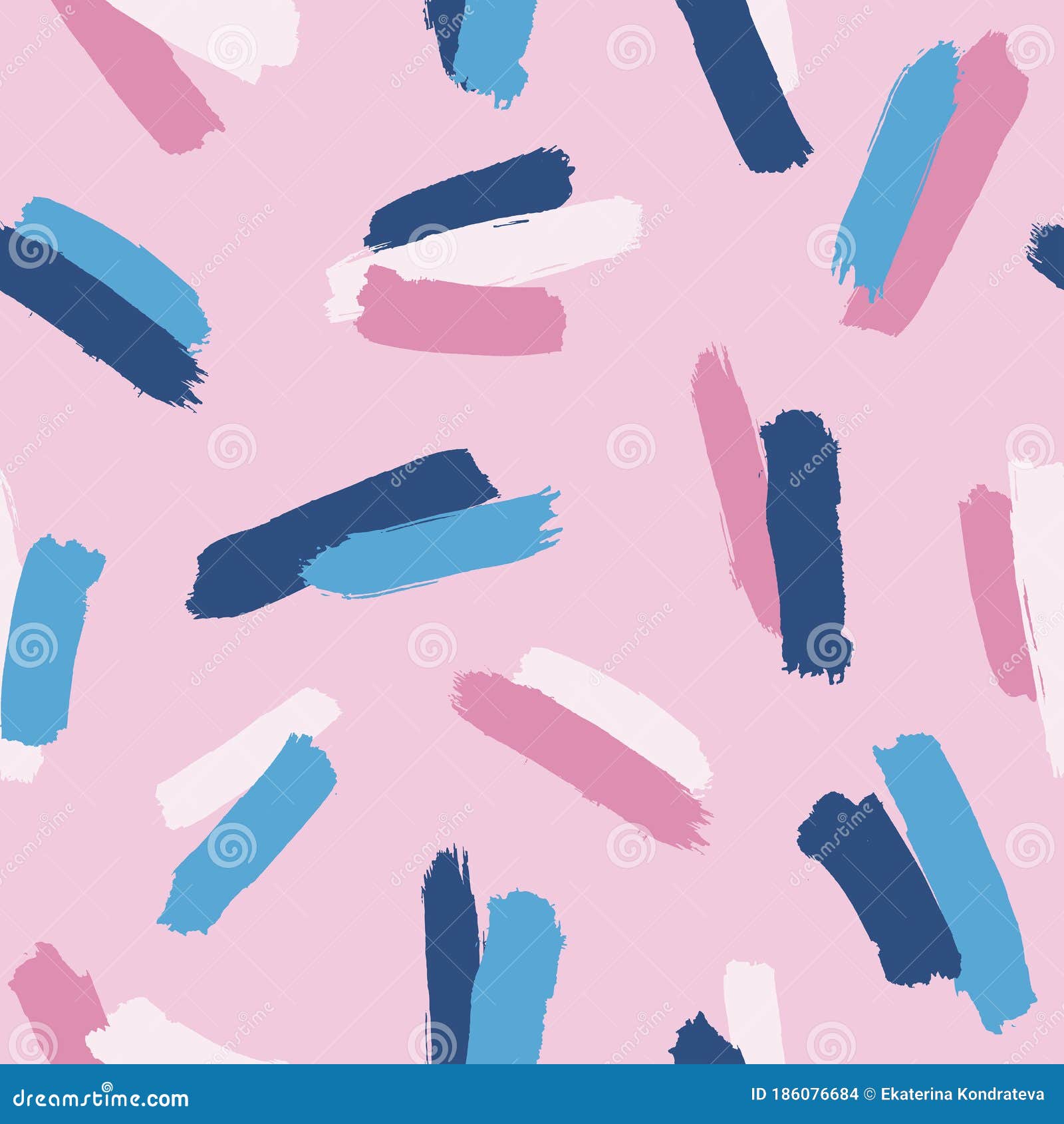 Cute Pastel Paint Strokes. Artsy Seamless Pattern Stock Vector ...