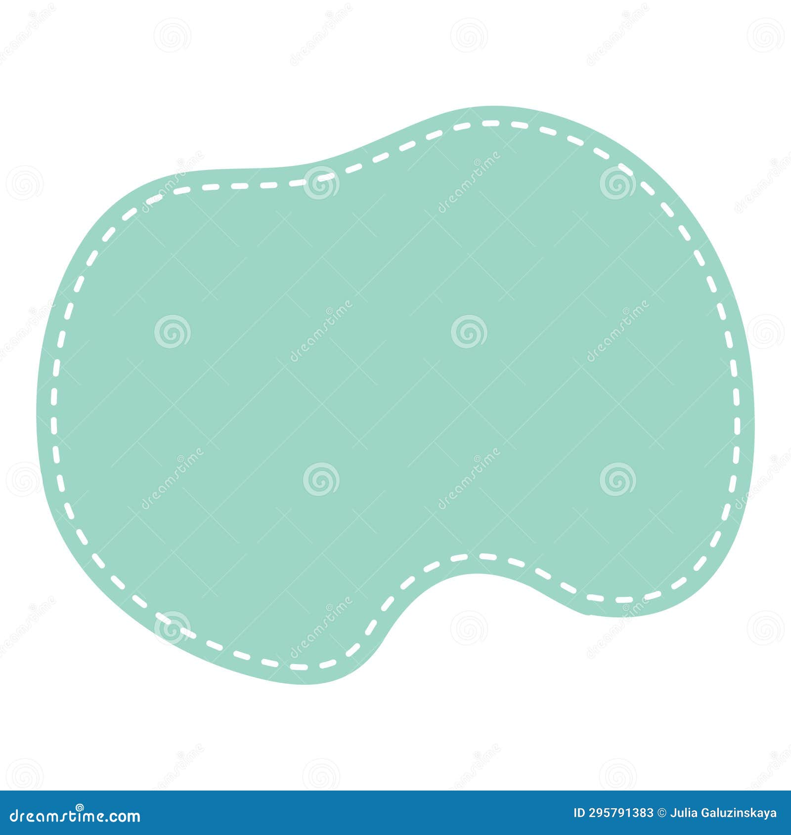 Cute Pastel Patch with Dotted Line. Art Form Template Stock ...