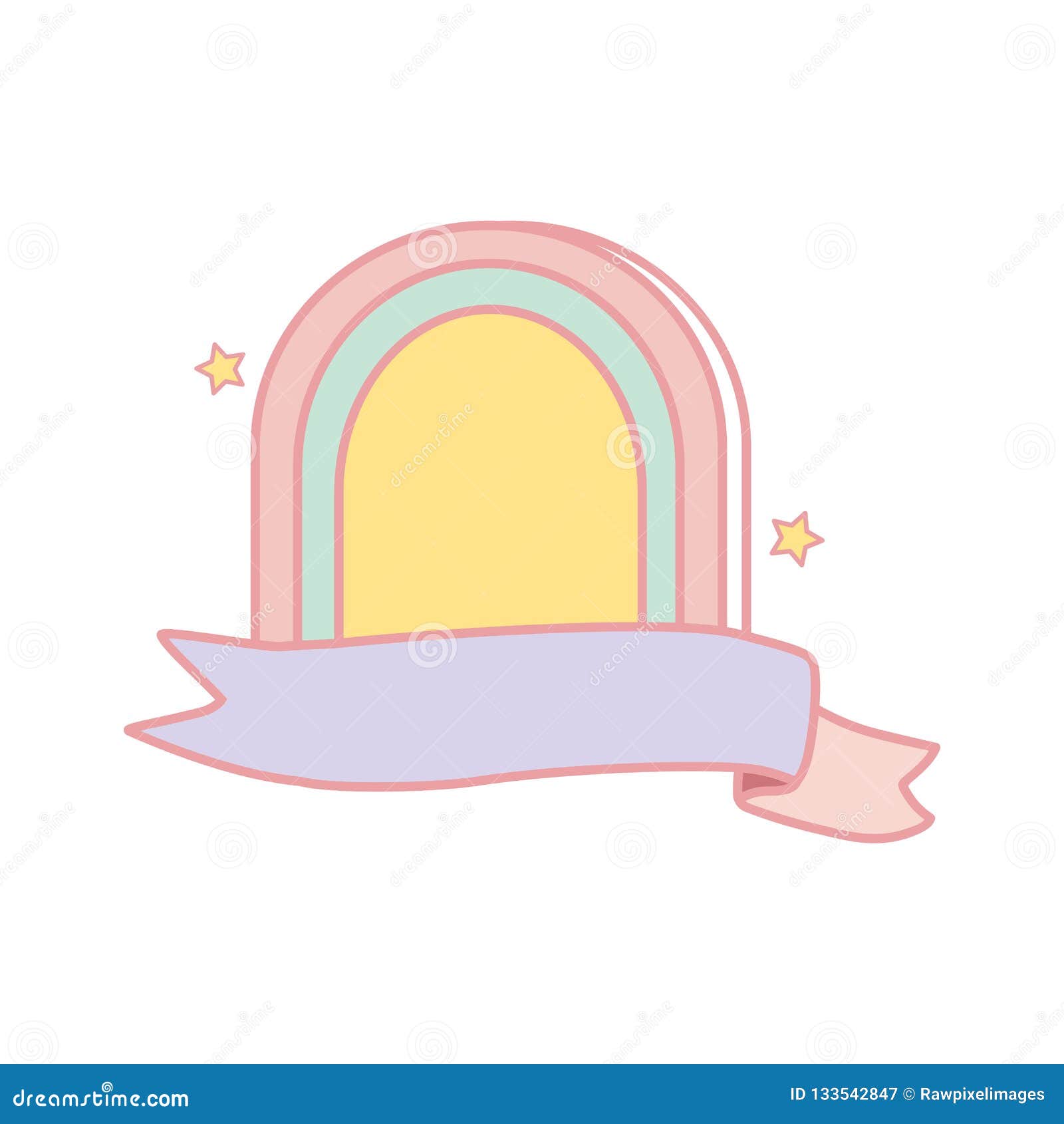 Cute Pastel Rainbow Frame Vector Stock Vector - Illustration of pastel ...