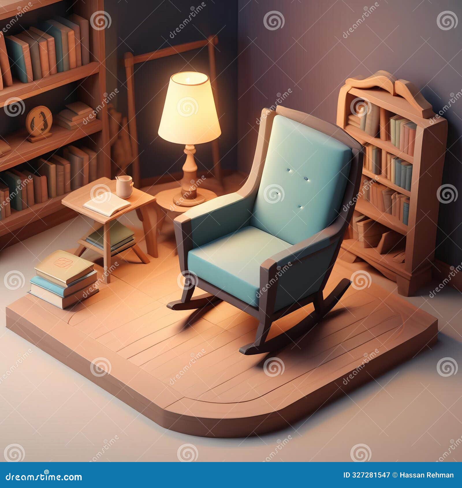 A Cute Pastel Scene With An Old Rocking Chair Royalty-Free Stock Photo ...