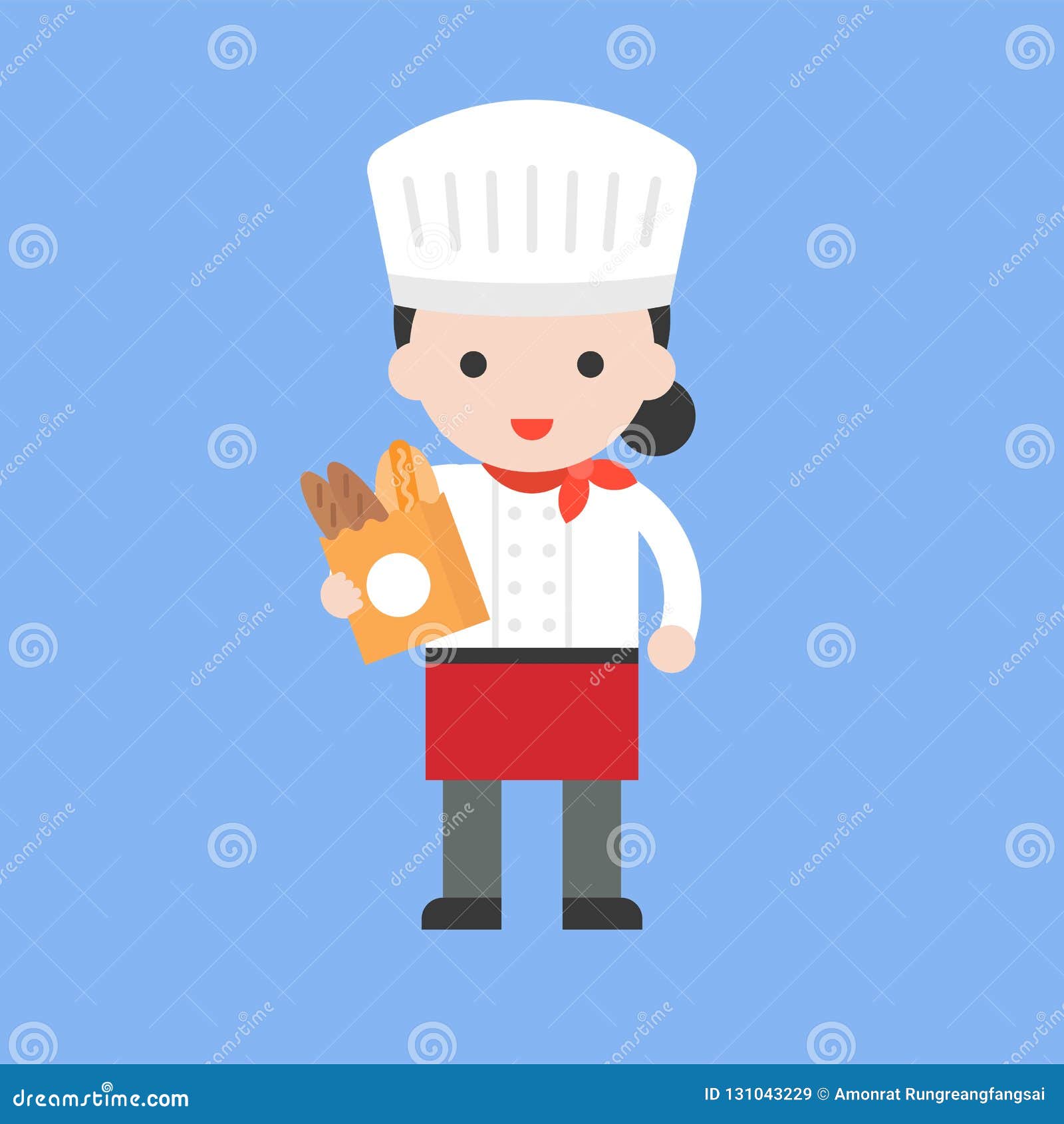 Cute Pastry Chef Character, Professional Set, Flat Design Stock Vector ...