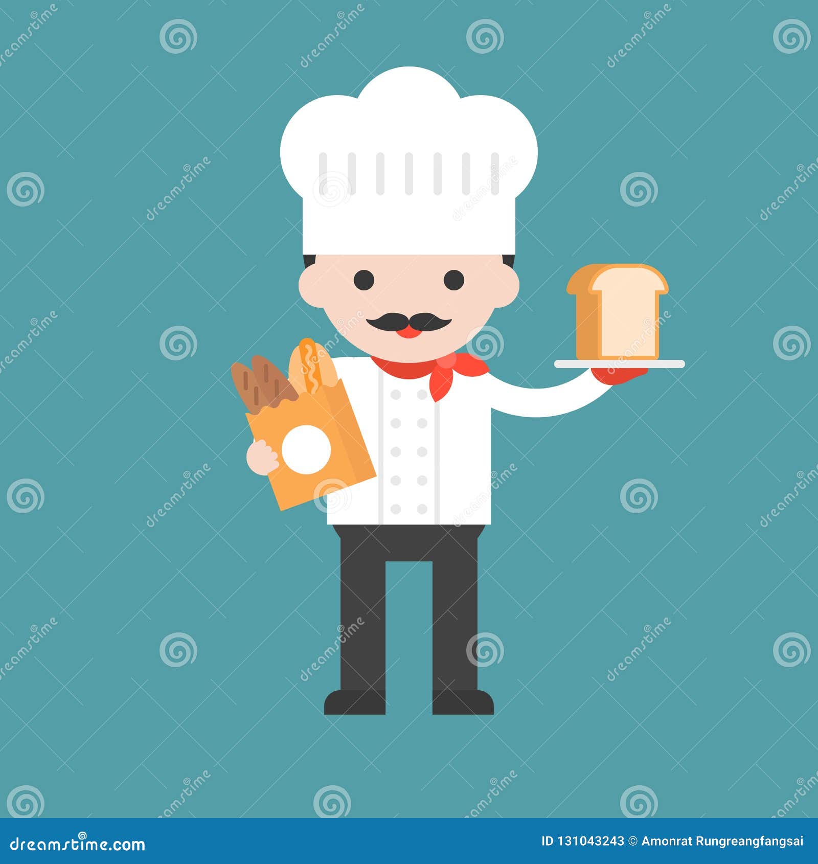 Cute Pastry Chef Character, Professional Set, Flat Design Stock Vector ...