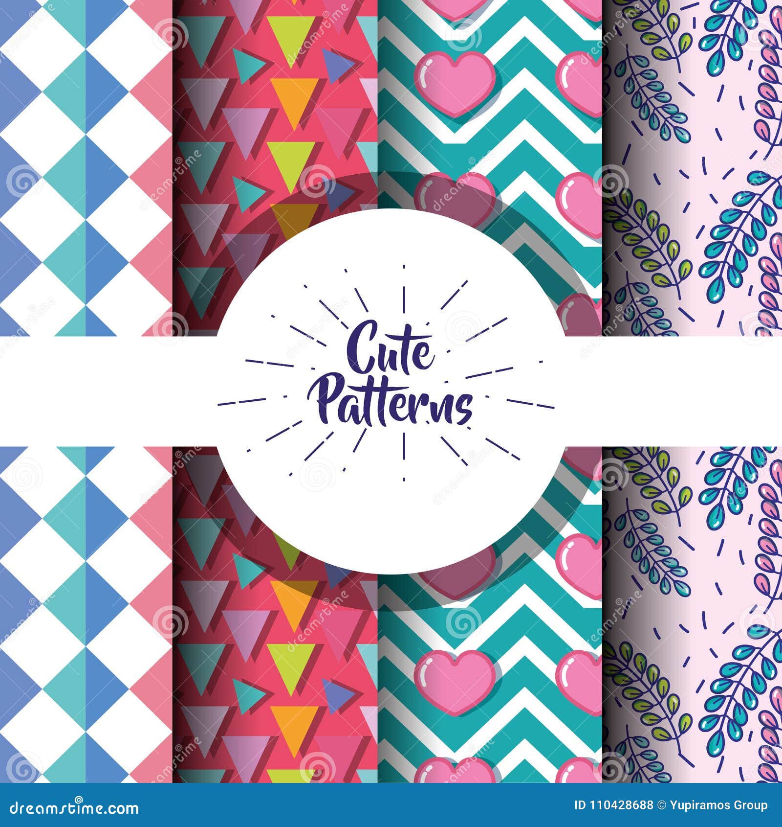 Cute Patern Abstract Geometric Background Design Stock Vector ...