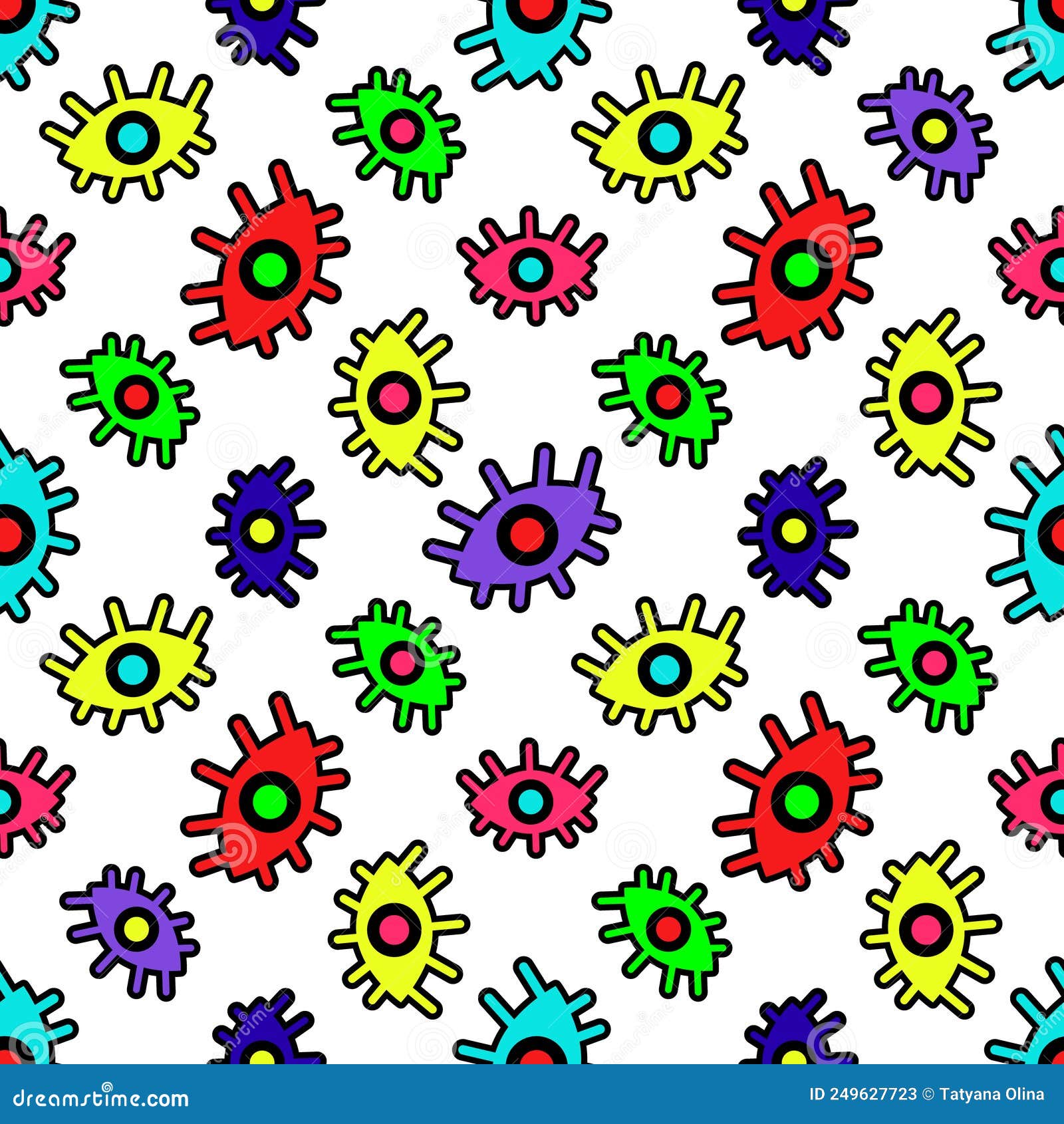 Cute Pattern of Abstract Eyes.Vector Illustration Stock Vector ...