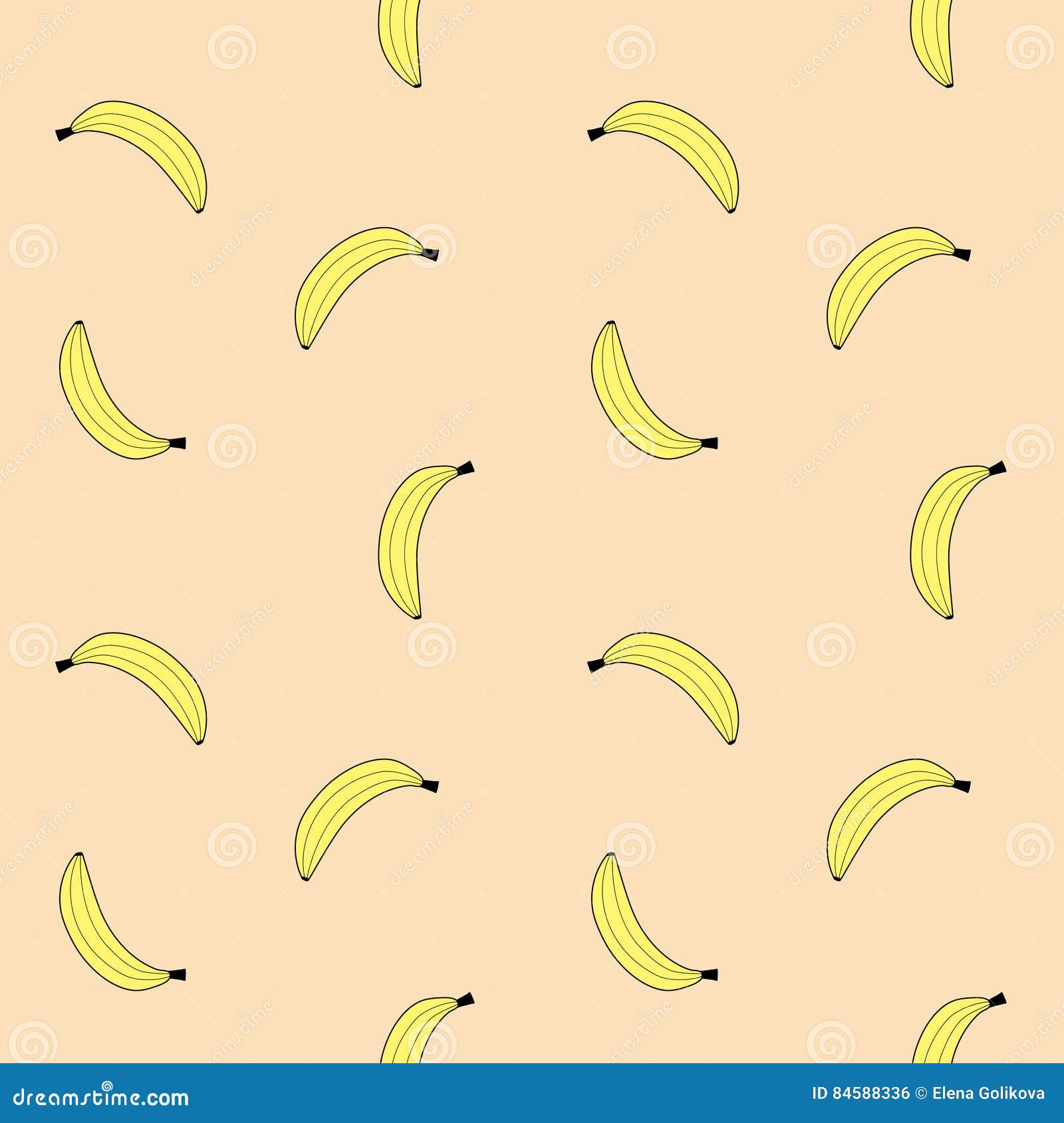Cute pattern with bananas stock vector. Illustration of color - 84588336